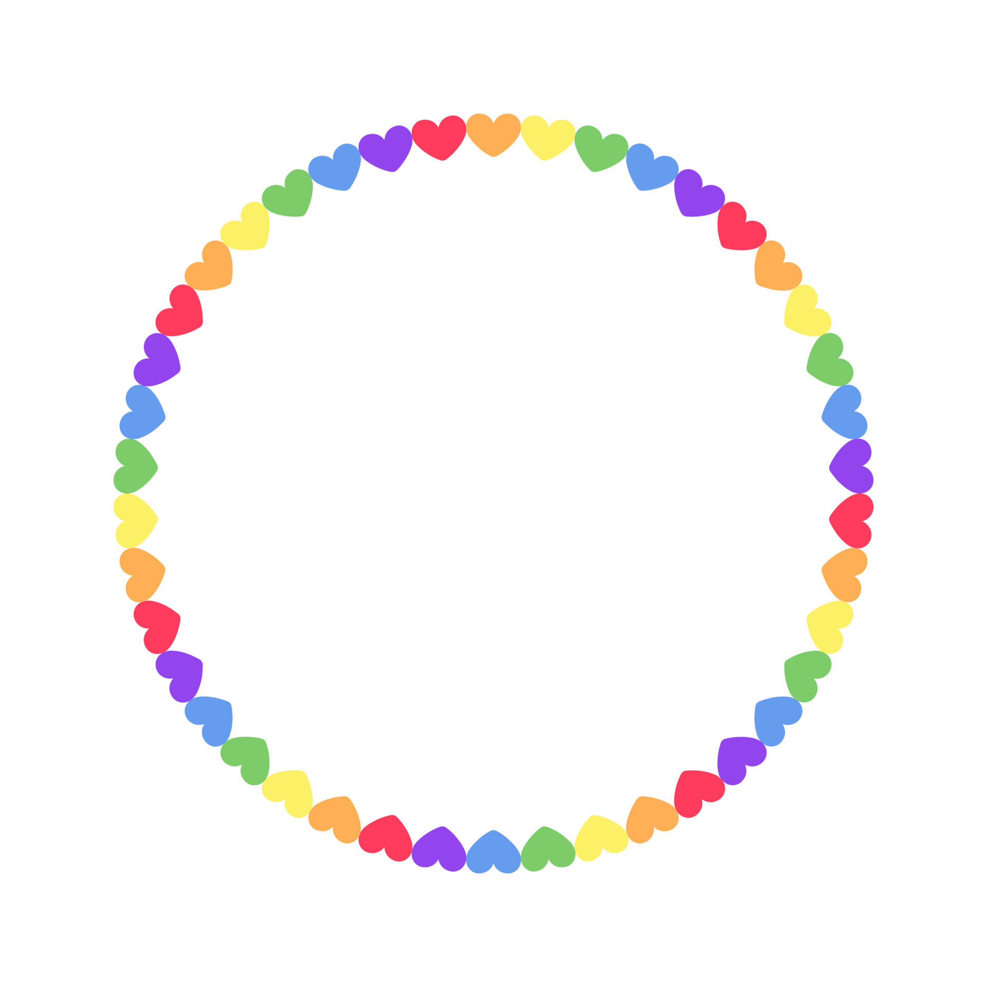 Rainbow Heart Border Clip Art