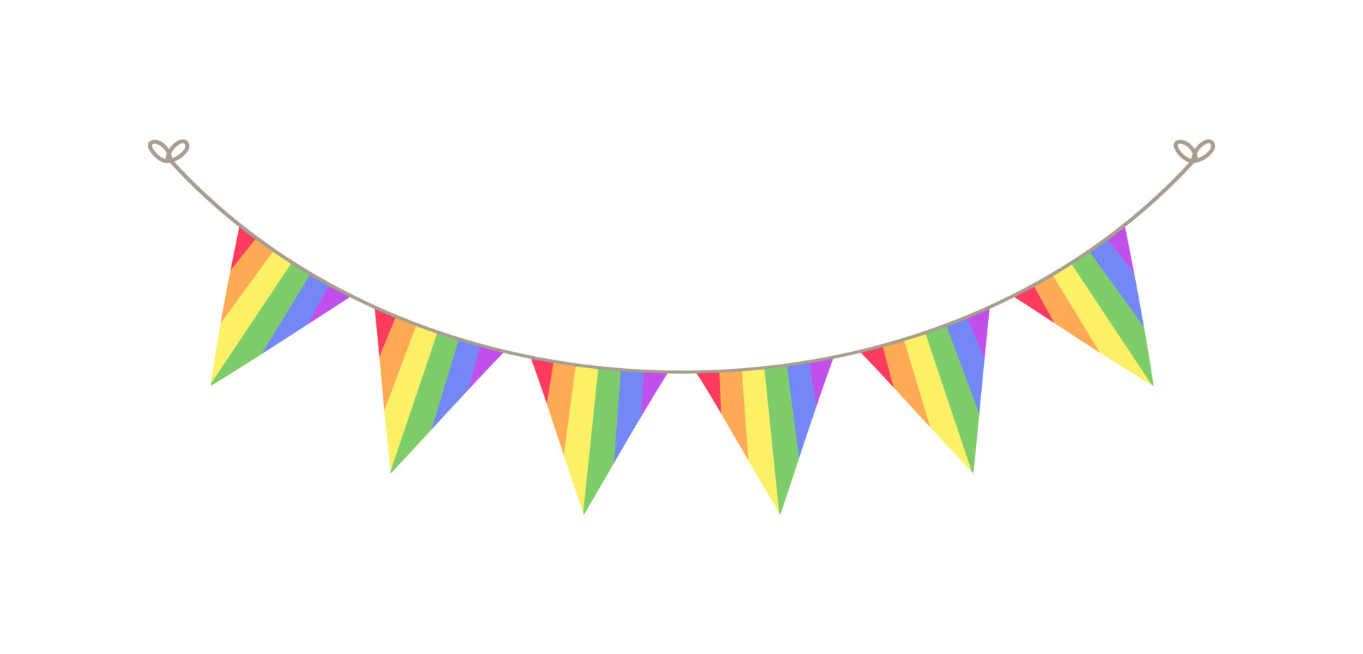 Rainbow Pennant Banner Clip Art
