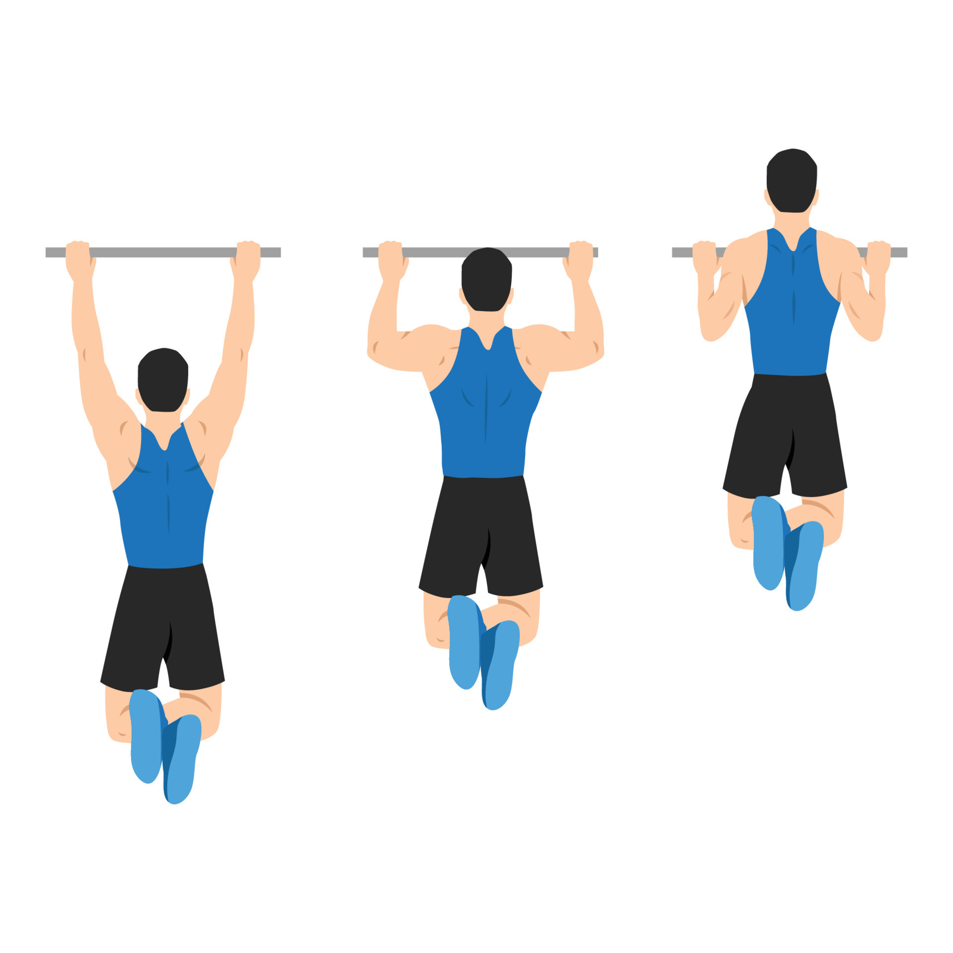 Man doing Lat pulldown pull ups exercise. Flat vector illustration ... Man doing Lat pulldown pull ups exercise. Flat vector illustration ...
