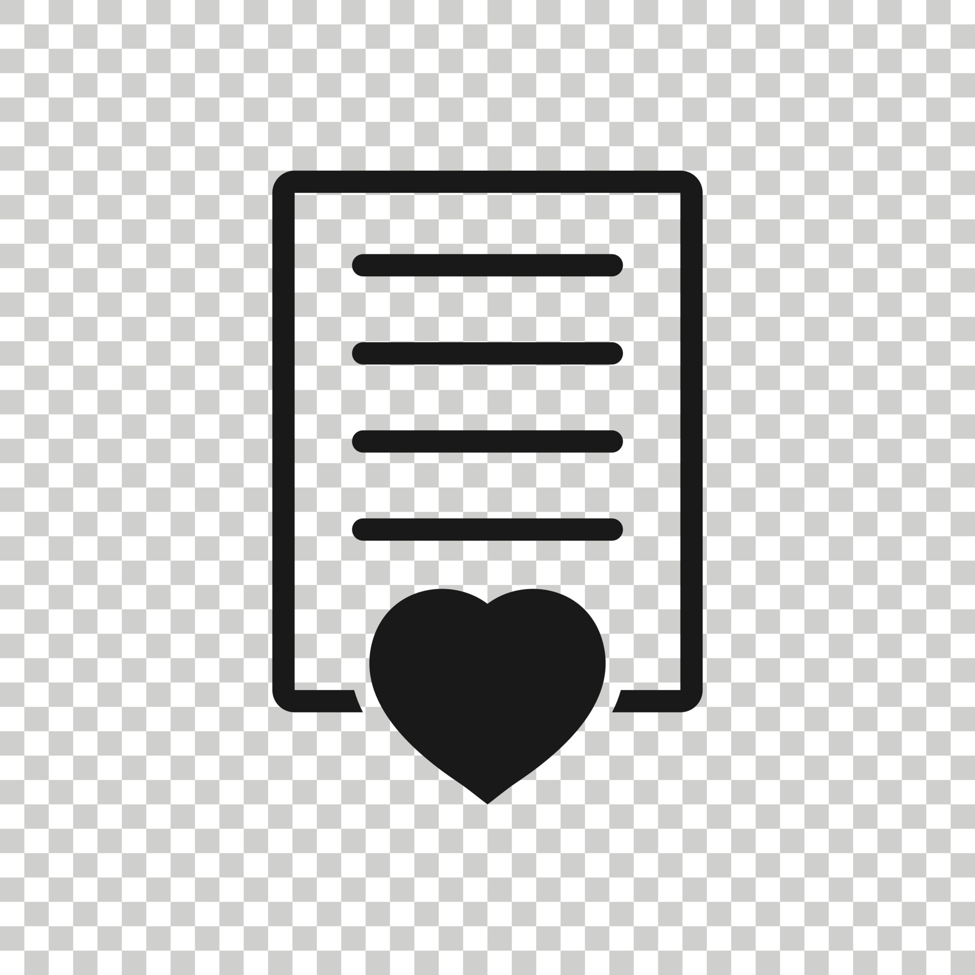 Wishlist icon in flat style. Like document vector illustration on white ...