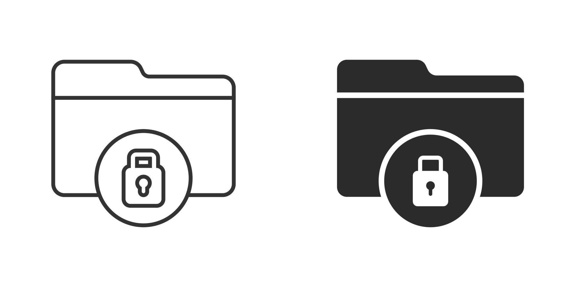 Files Folder Permission Icon In Flat Style Document Access Vector