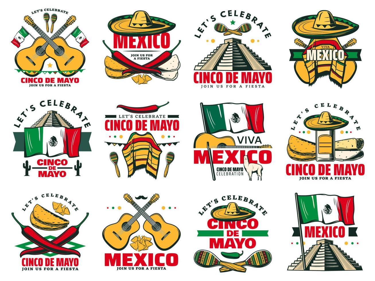 Viva Mexico icon for Cinco de Mayo mexican holiday 16140122 Vector Art ...