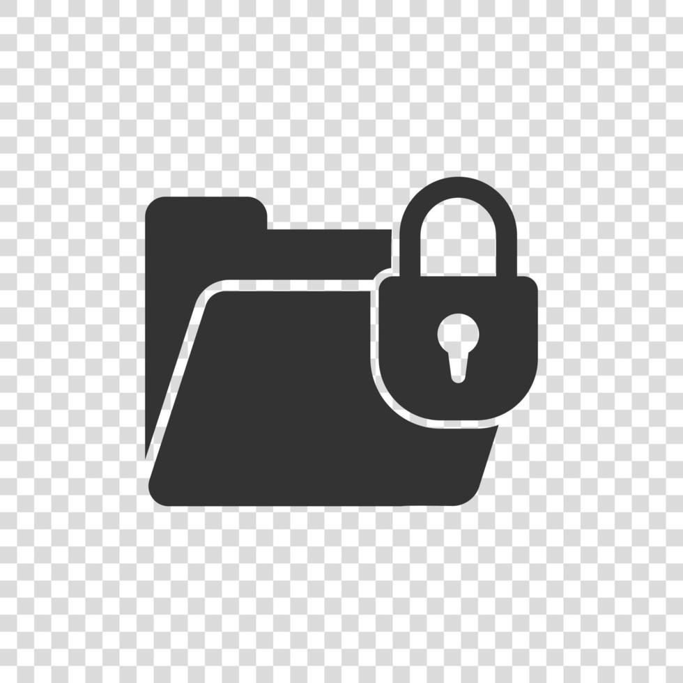 Files Folder Permission Icon In Flat Style Document Access Vector Illustration On Isolated