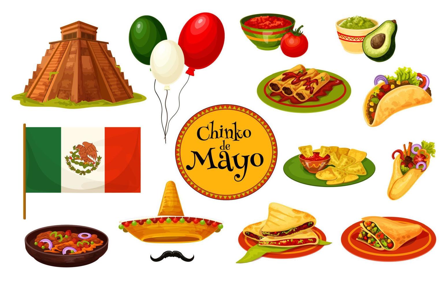 Cinco de Mayo mexican holiday traditional symbol 16140406 Vector Art at ...
