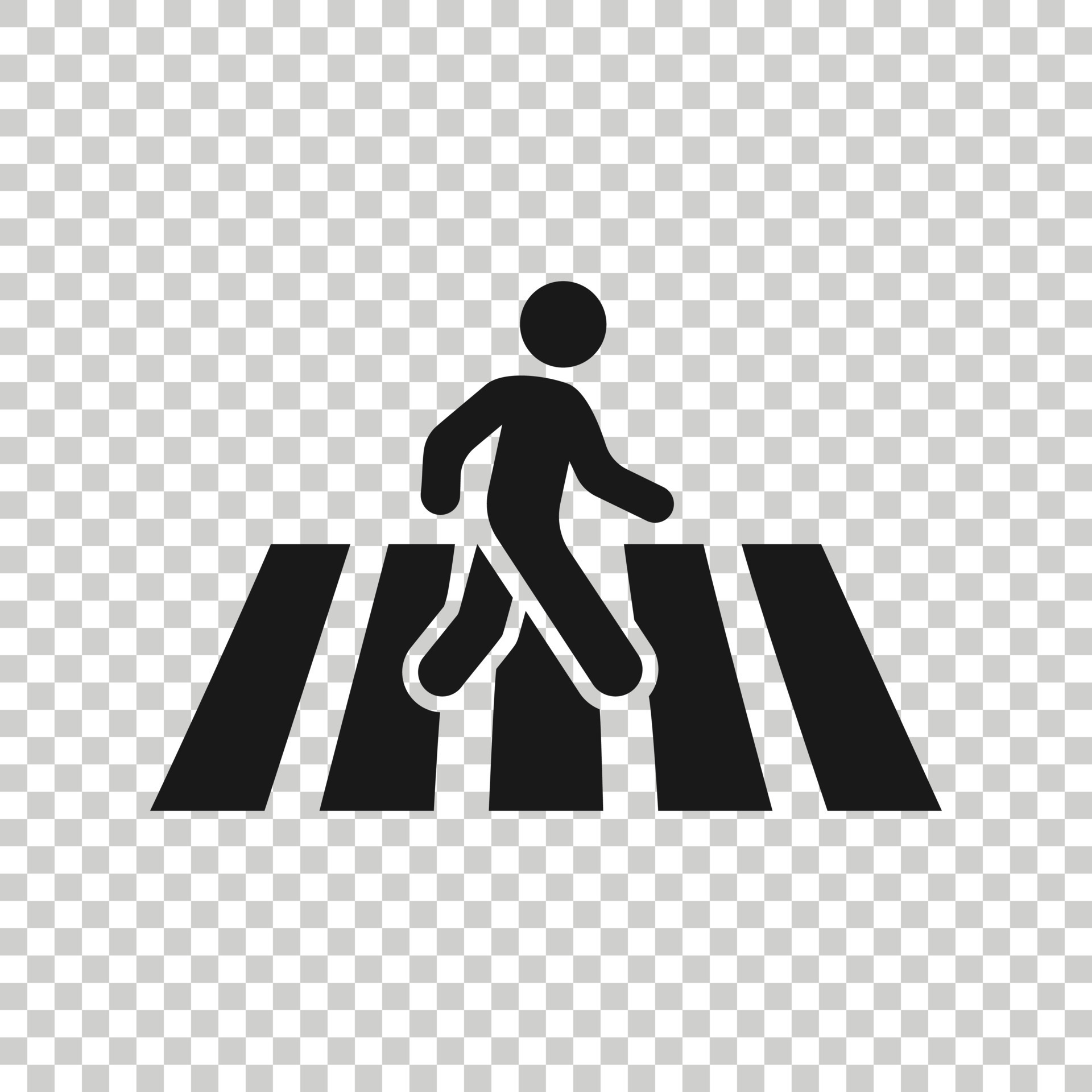 Pedestrian Crosswalk Icon In Flat Style People Walkway Sign Vector Illustration On White