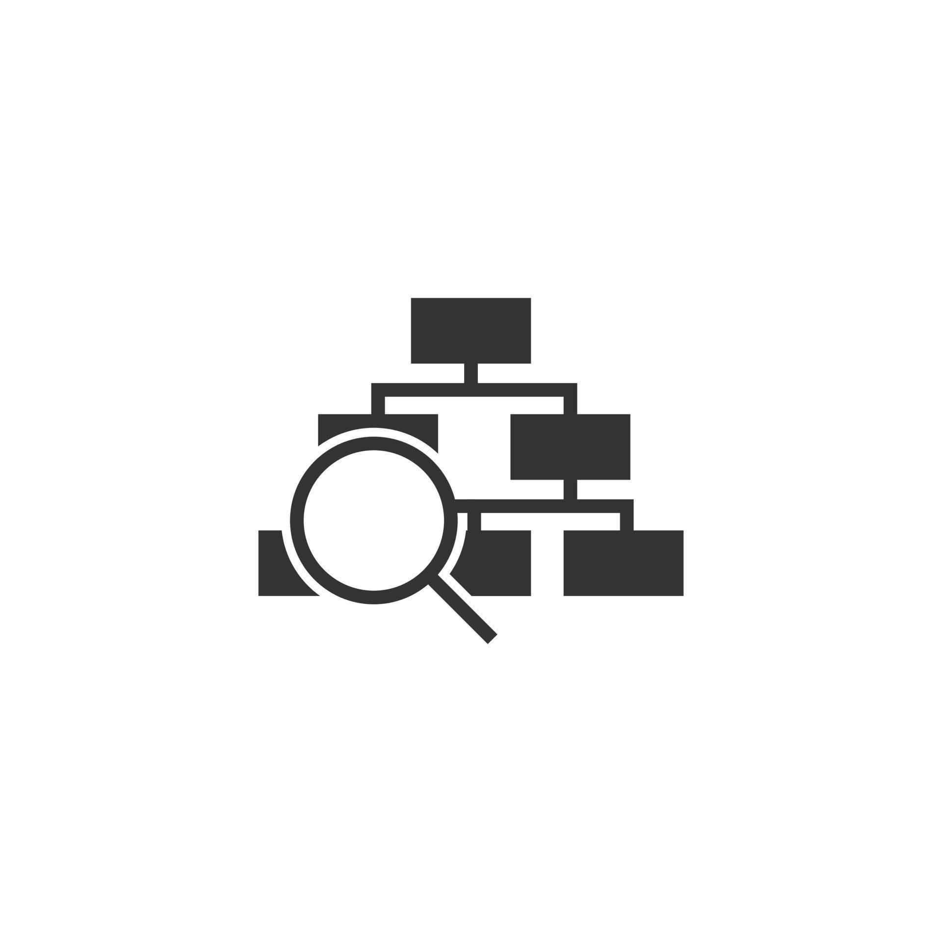 Hierarchy diagram icon in flat style. Structure search vector ...