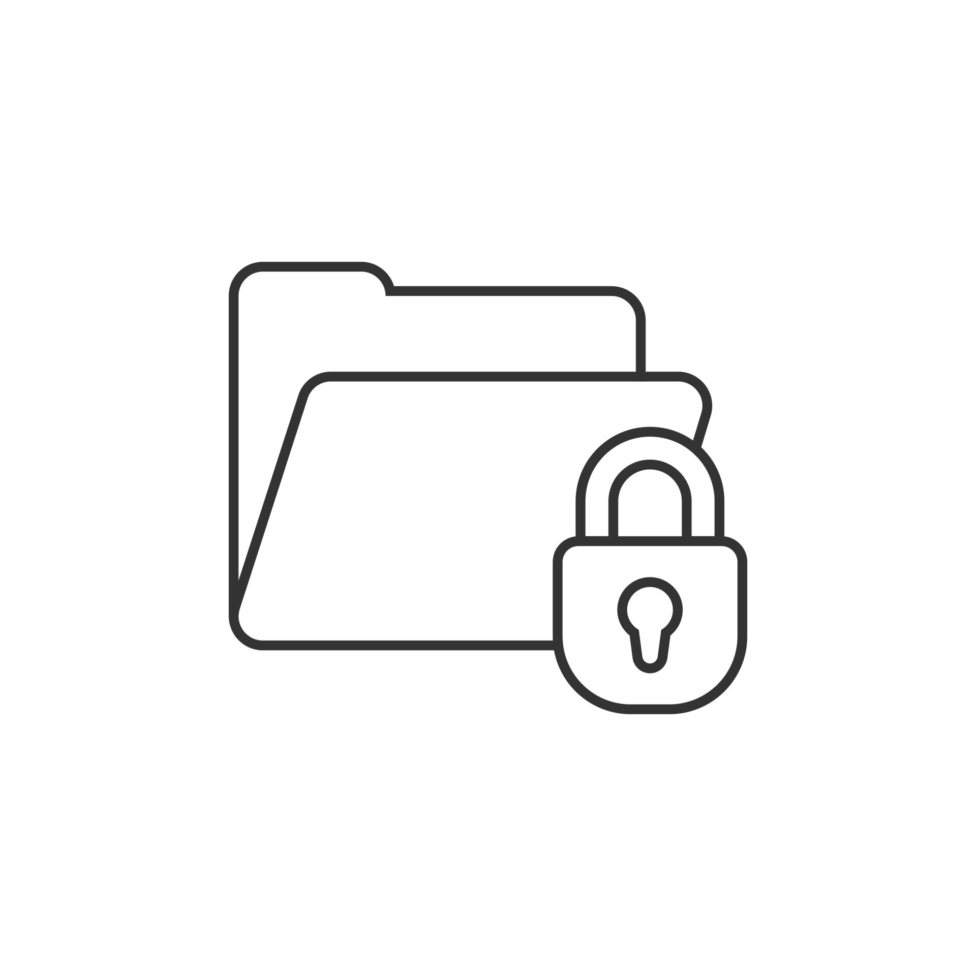 Files folder permission icon in flat style. Document access vector ...