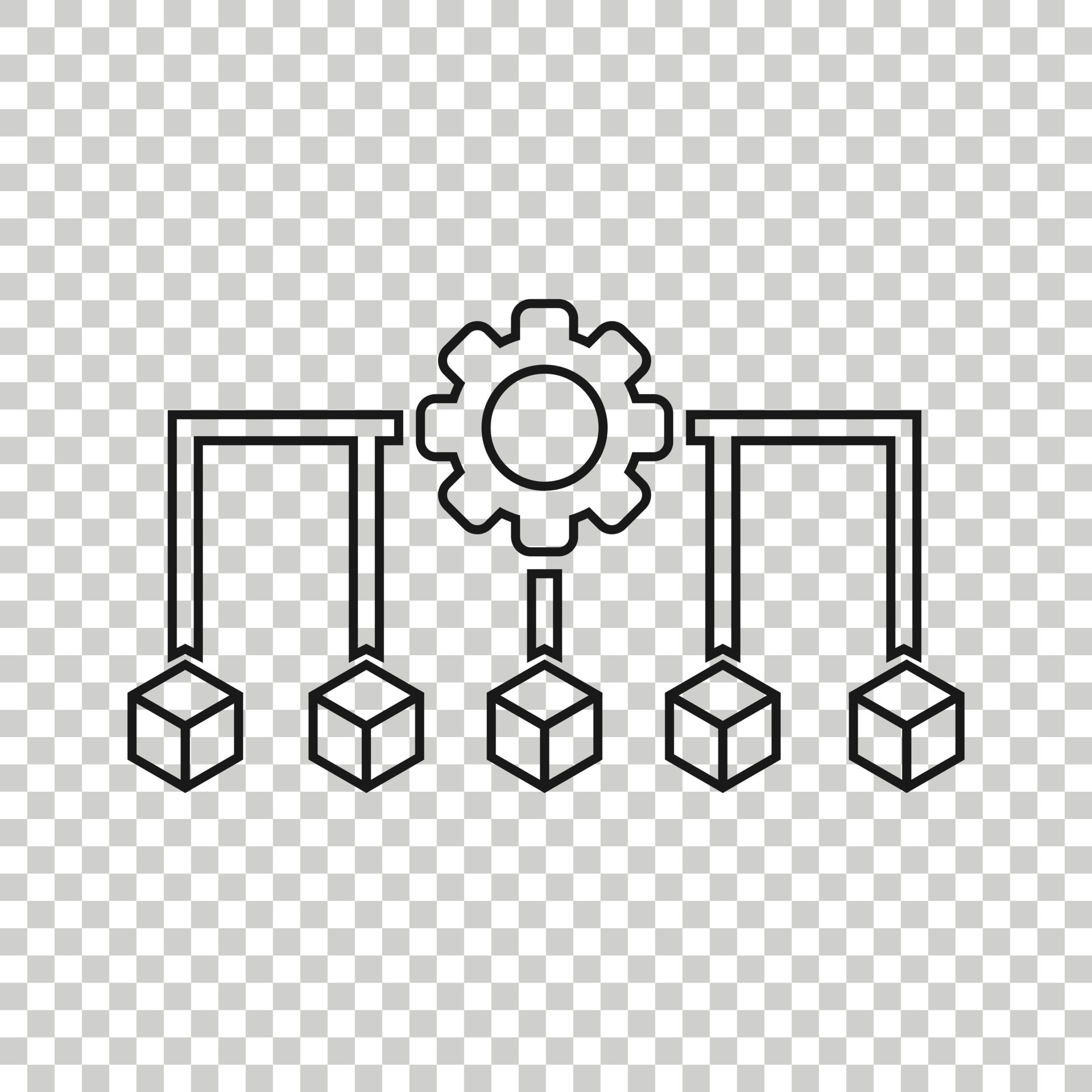 Api Technology Icon In Flat Style Algorithm Vector Illustration On