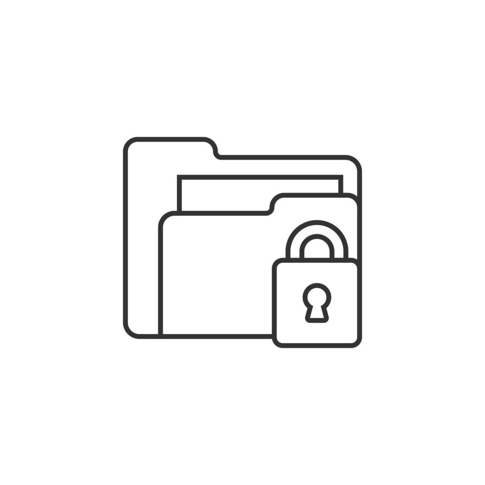 Files folder permission icon in flat style. Document access vector ...