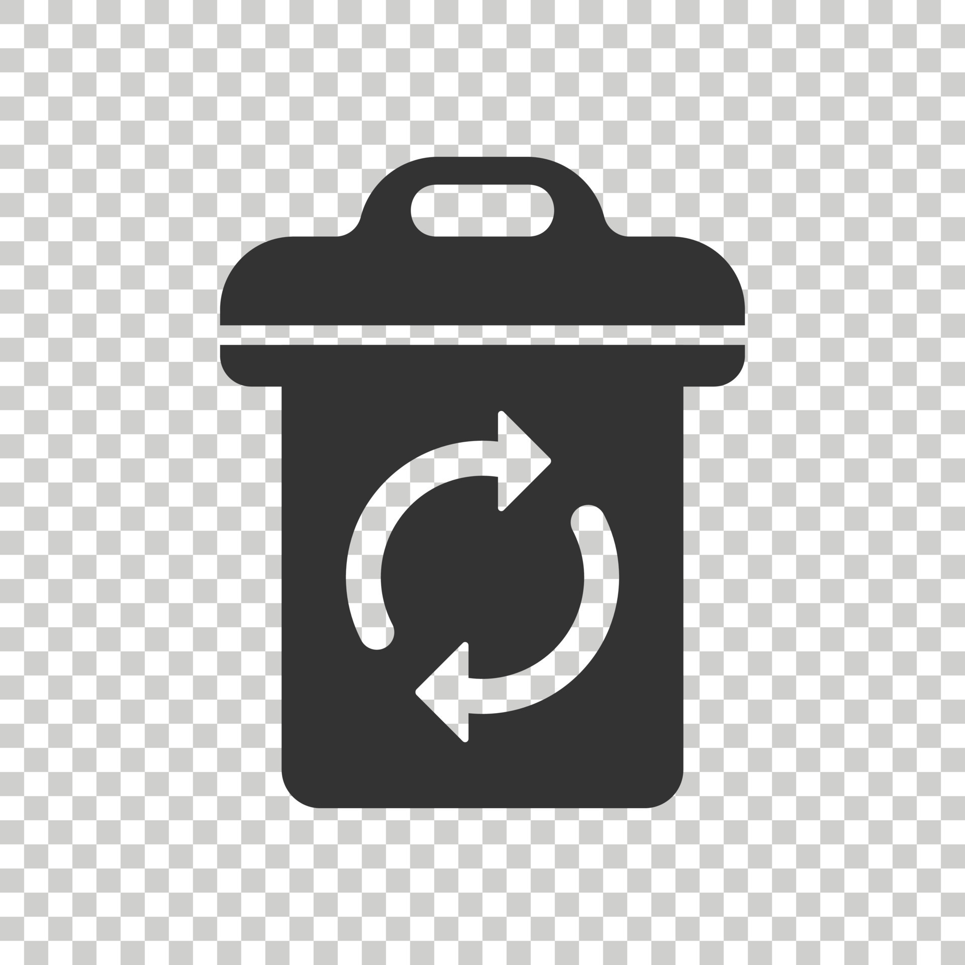 Garbage Bin Icon In Flat Style Recycle Vector Illustration On White