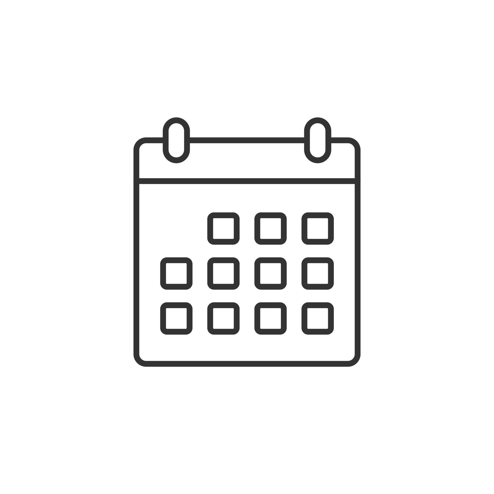 Calendar icon in flat style. Agenda vector illustration on white ... Calendar icon in flat style. Agenda vector illustration on white ...
