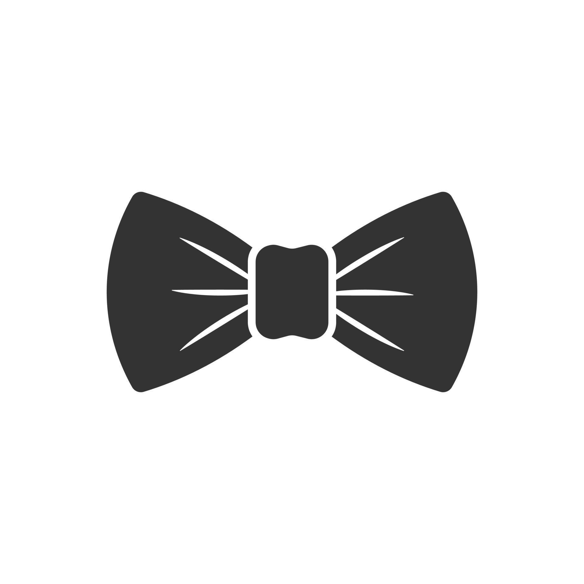 Tie bow icon in flat style. Bowtie vector illustration on white ...