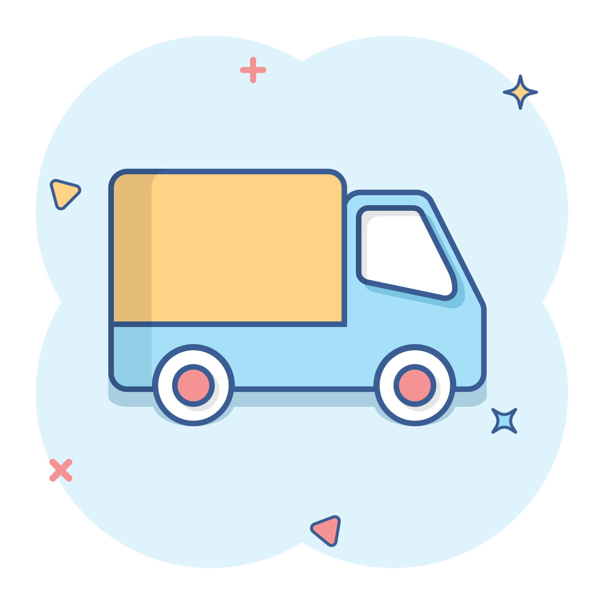 Delivery truck sign icon in comic style. Van vector cartoon ... Delivery truck sign icon in comic style. Van vector cartoon ...