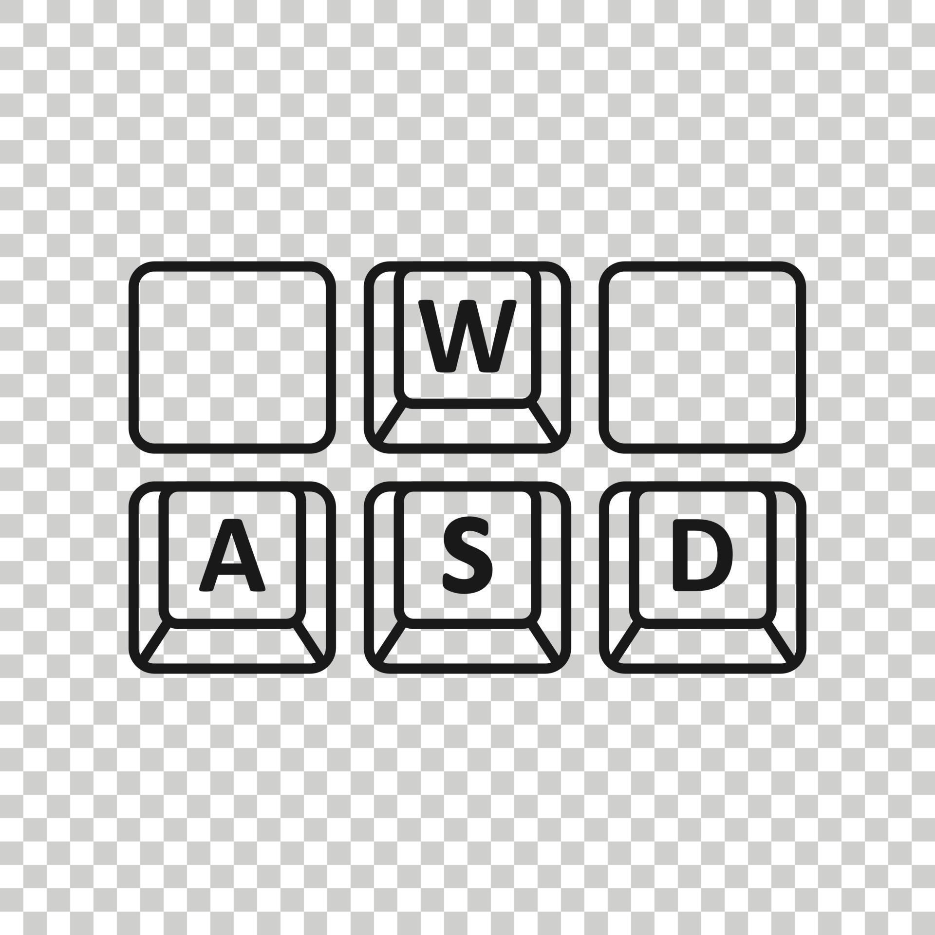 Wasd button icon in flat style. Keyboard vector illustration on white ...