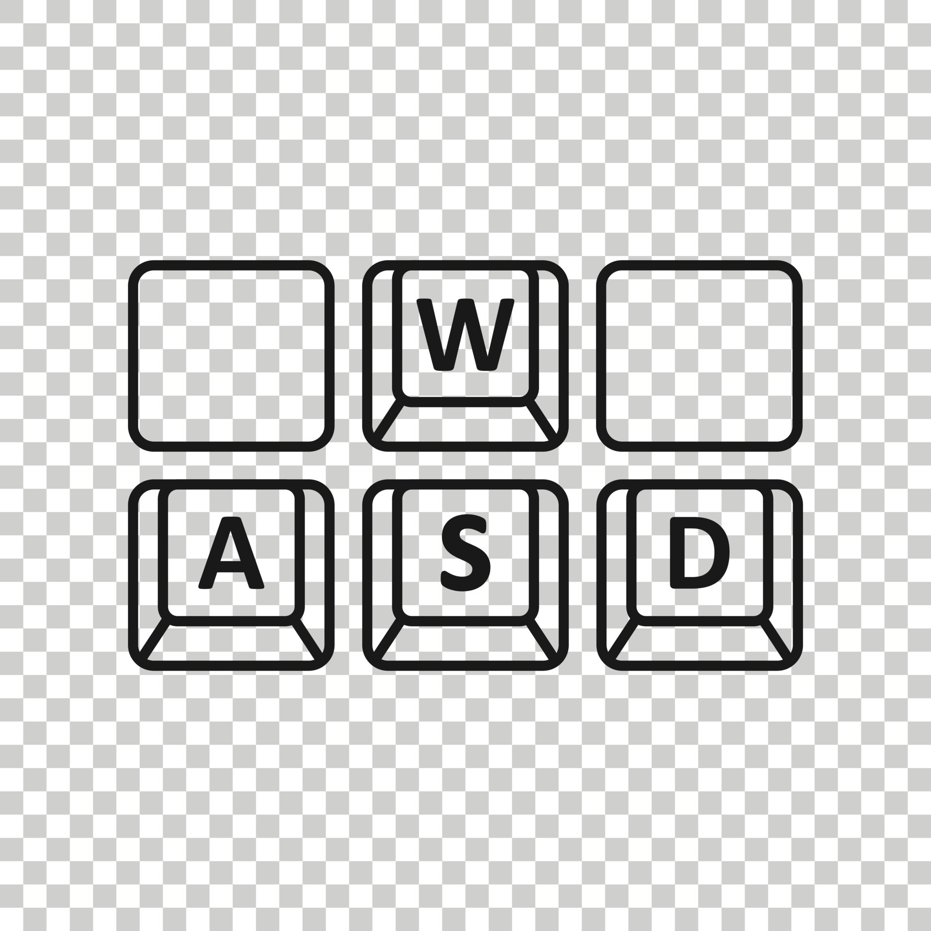 Wasd button icon in flat style. Keyboard vector illustration on white ...