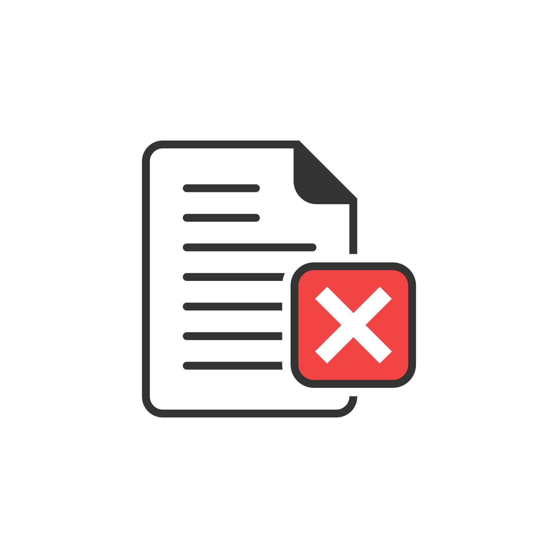 Document error icon in flat style. Broken report vector illustration on ...