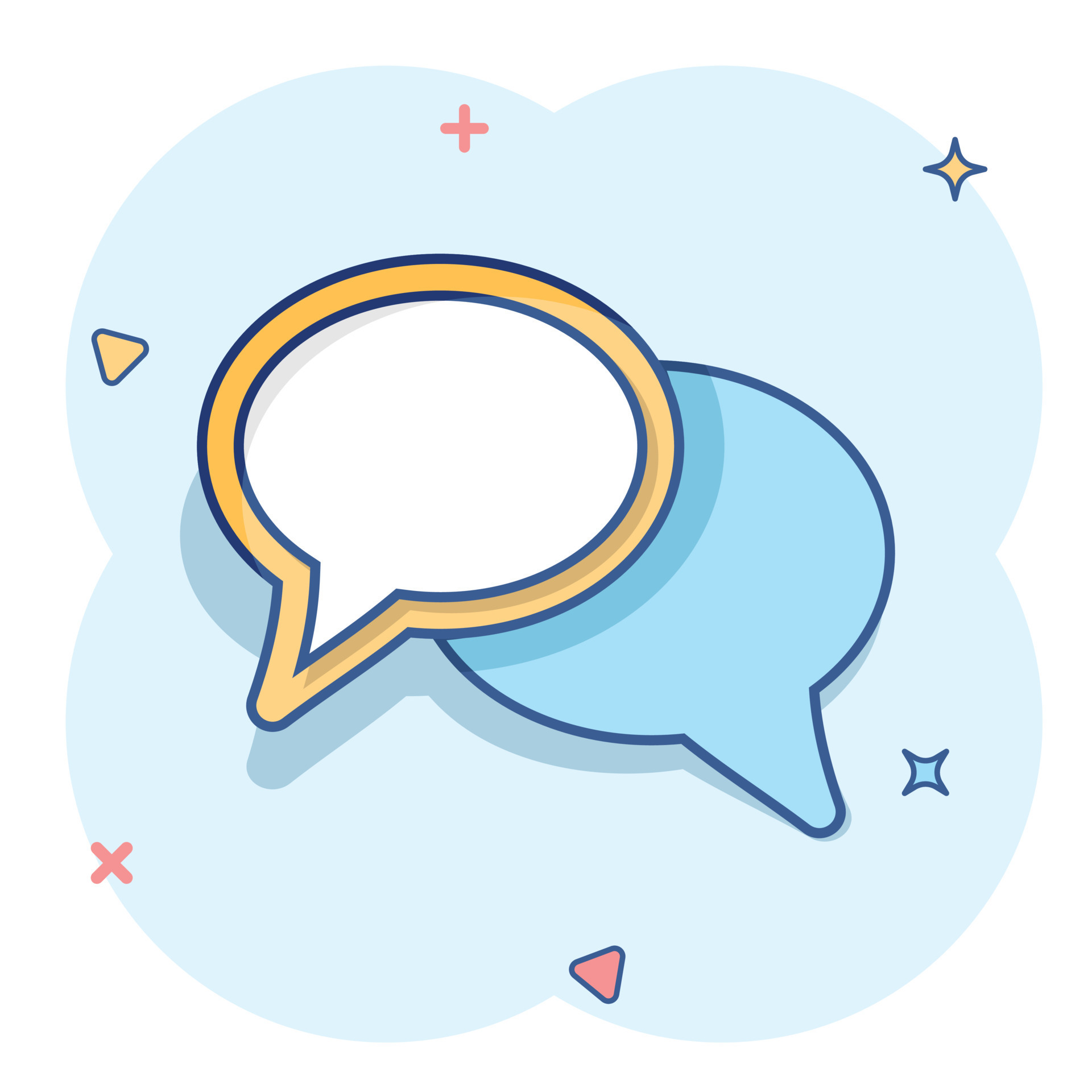 Vector cartoon speech bubble icon in comic style. Discussion dialog concept illustration ...