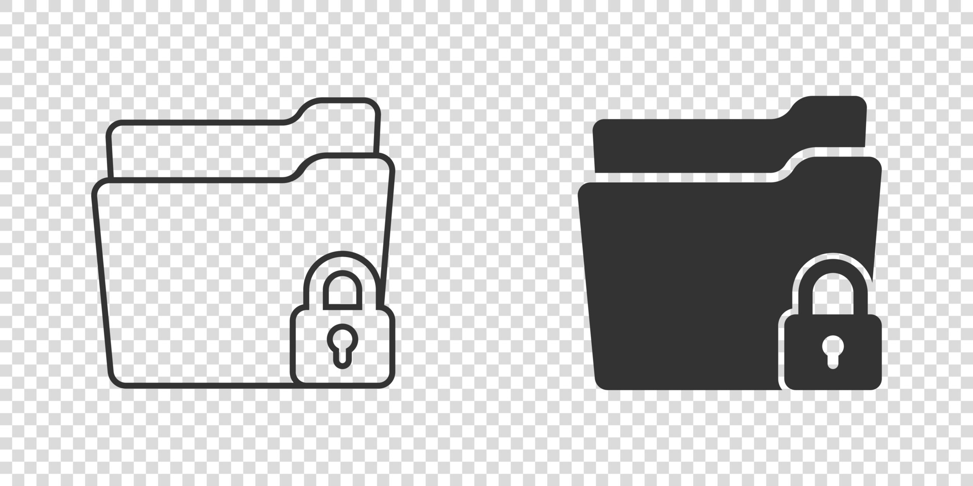Files Folder Permission Icon In Flat Style Document Access Vector
