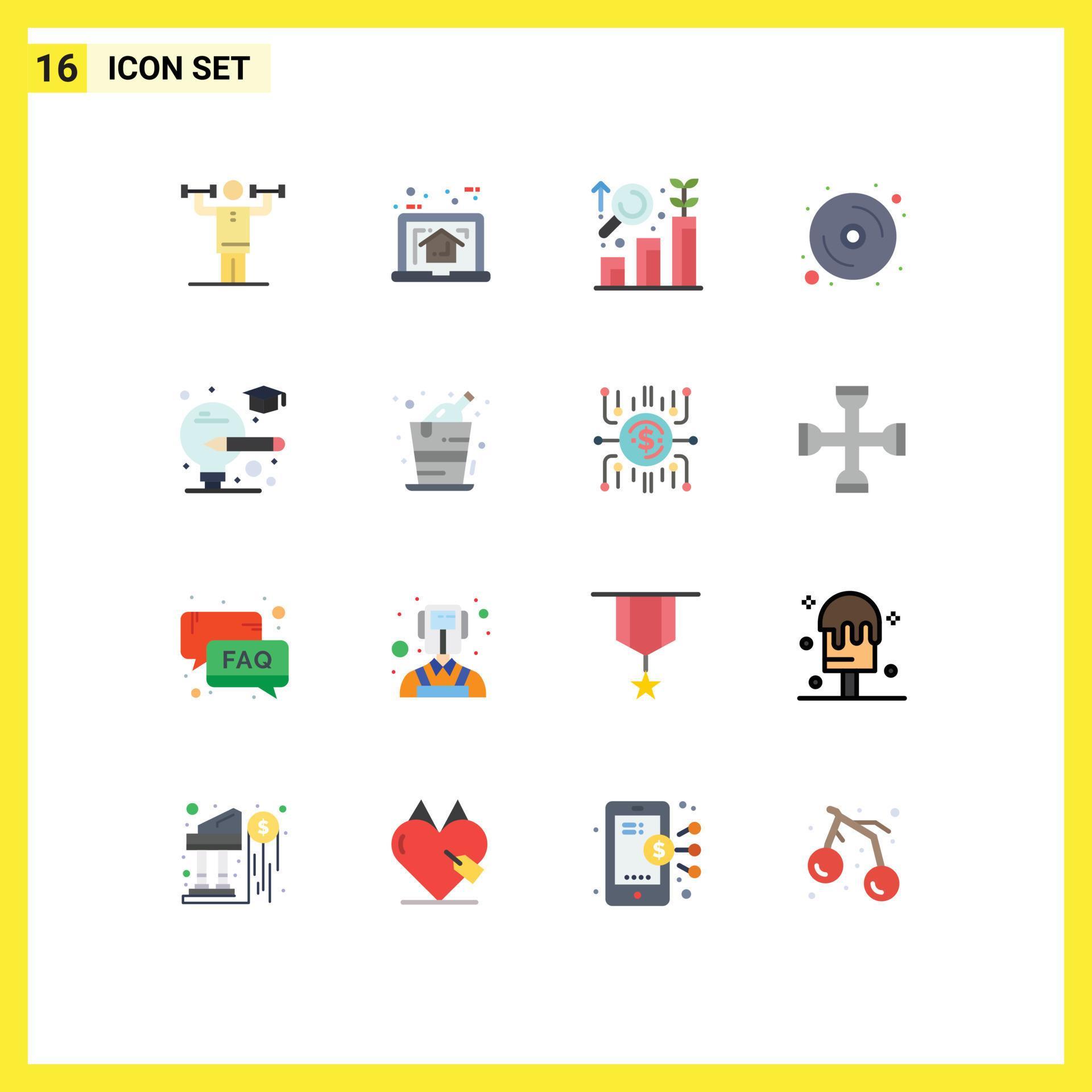 Stock Vector Icon Pack Of 16 Line Signs And Symbols For Hardware Data Plan Computer Graph