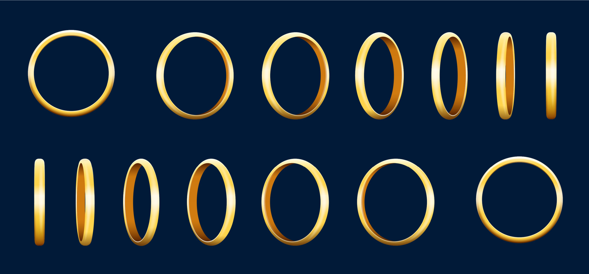 3d golden ring rotate animation game sprite sheet 16143089 Vector Art at Vecteezy