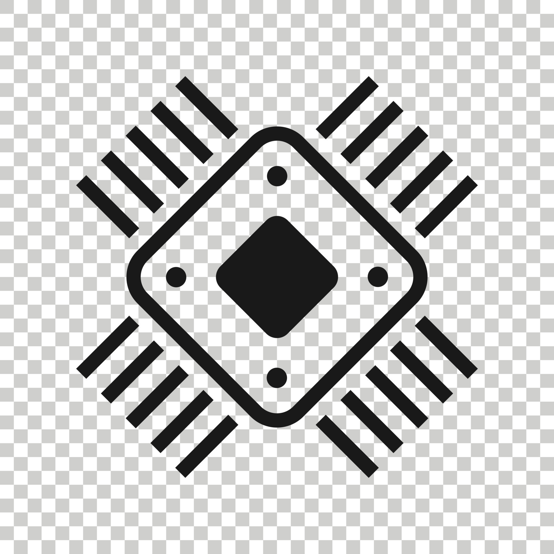 Computer Cpu Icon In Flat Style Circuit Board Vector Illustration On