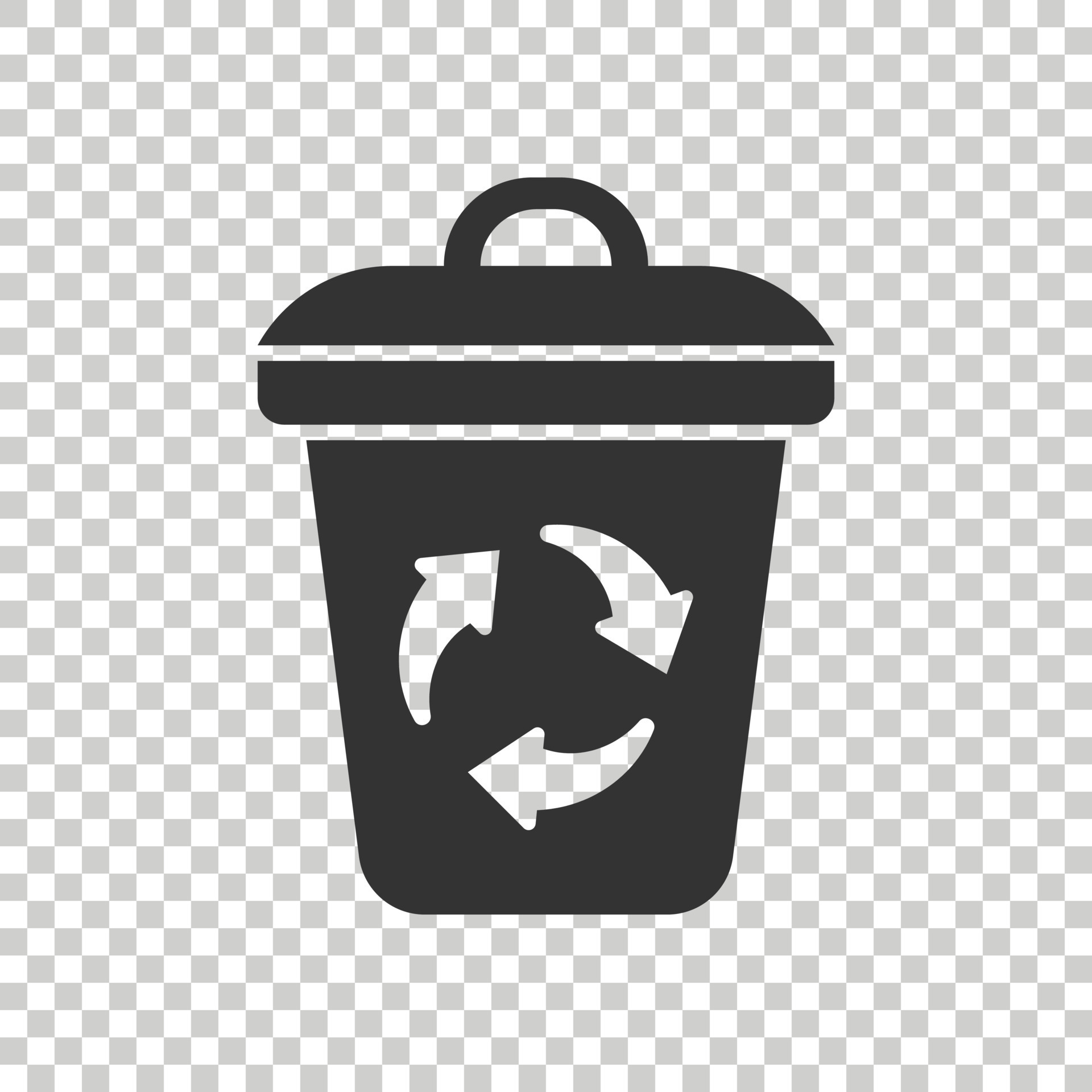 Garbage Bin Icon In Flat Style Recycle Vector Illustration On White