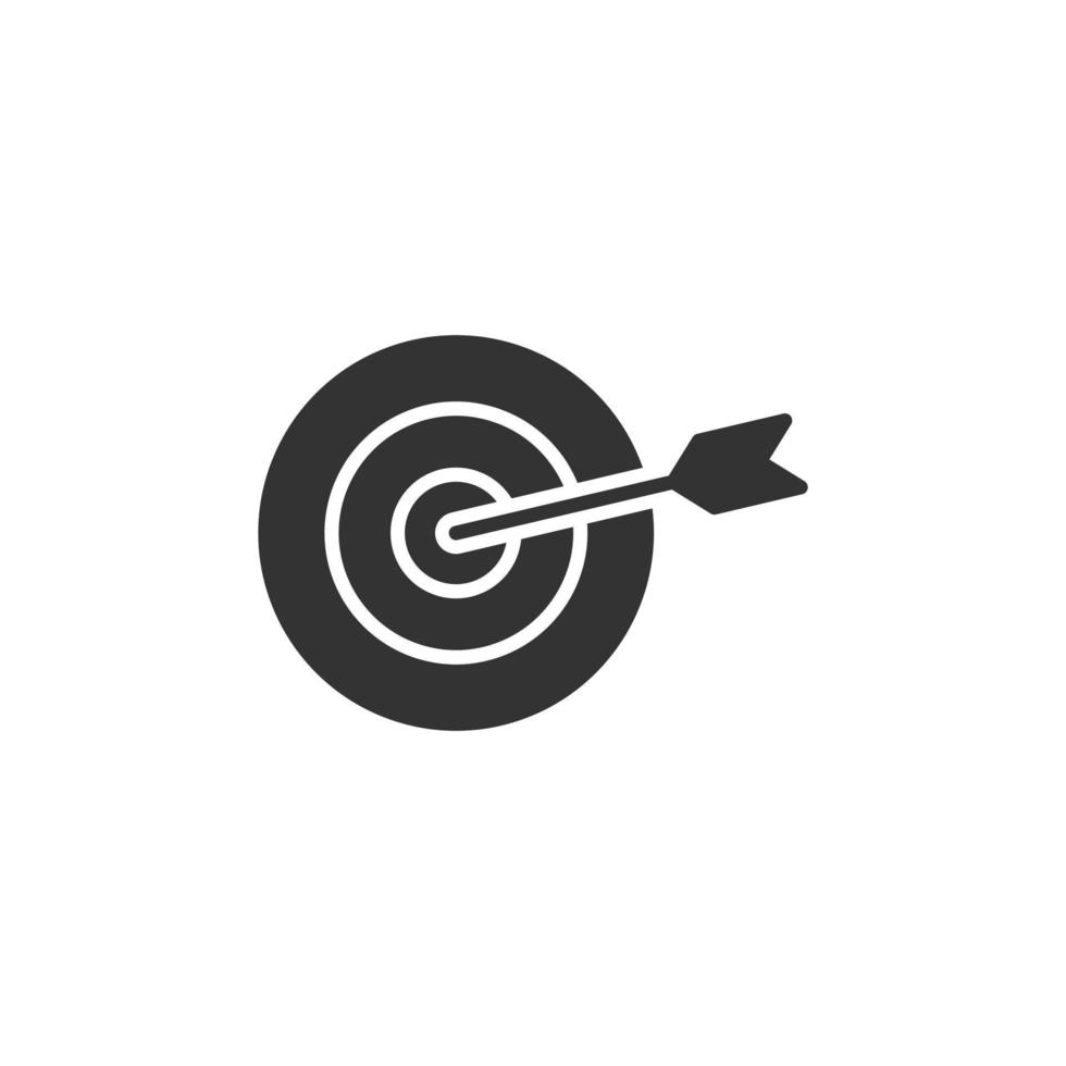 Target Aim Vector Icon In Flat Style Darts Game Illustration On White