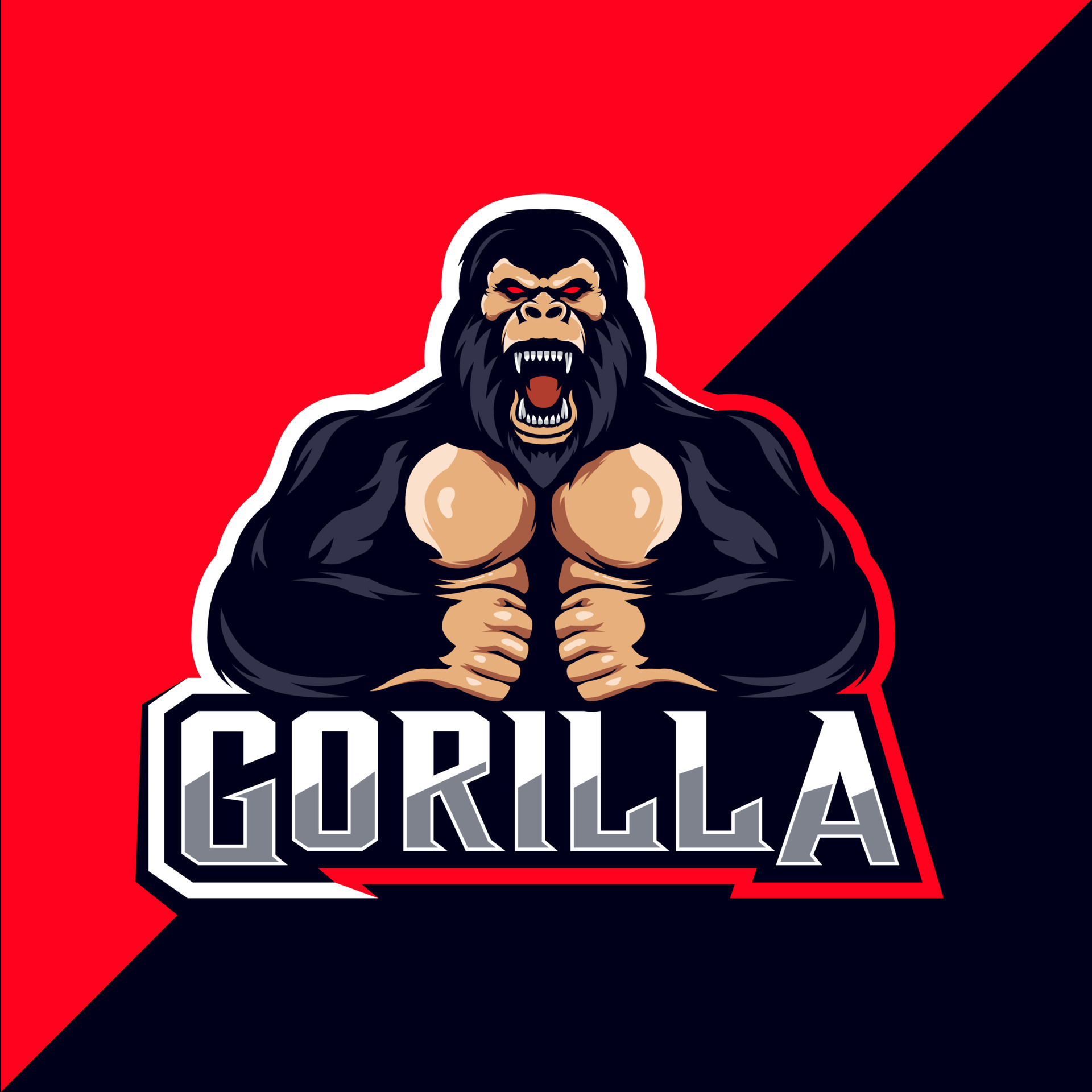 Angry Gorilla Mascot Esport Logo Design 16143897 Vector Art At Vecteezy