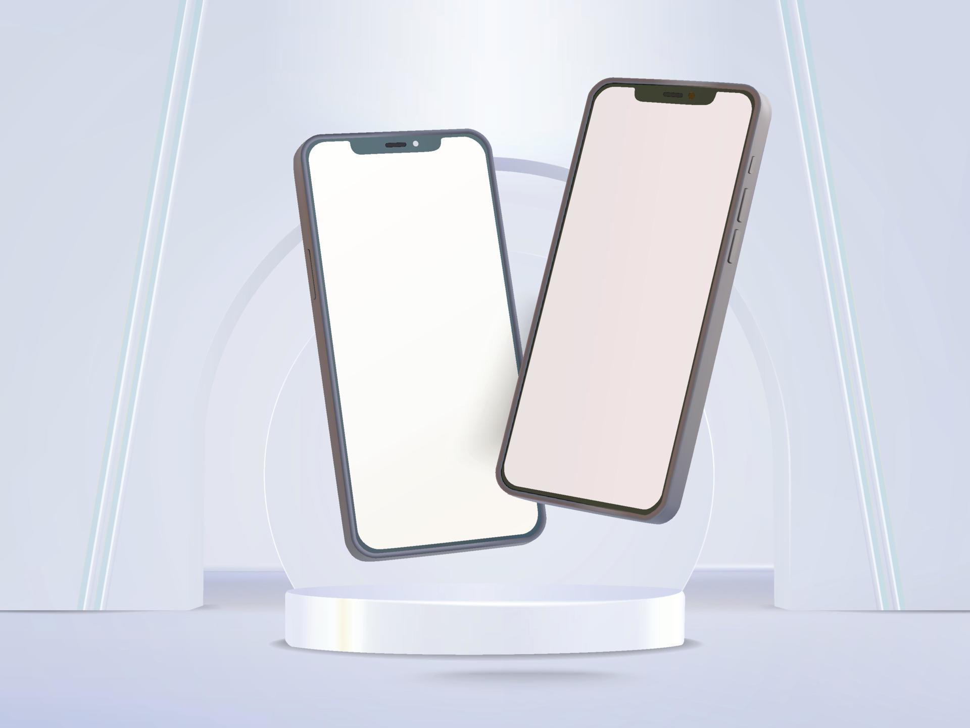 Smartphones Mockup Ui Ux Display Scene 16144505 Vector Art At Vecteezy