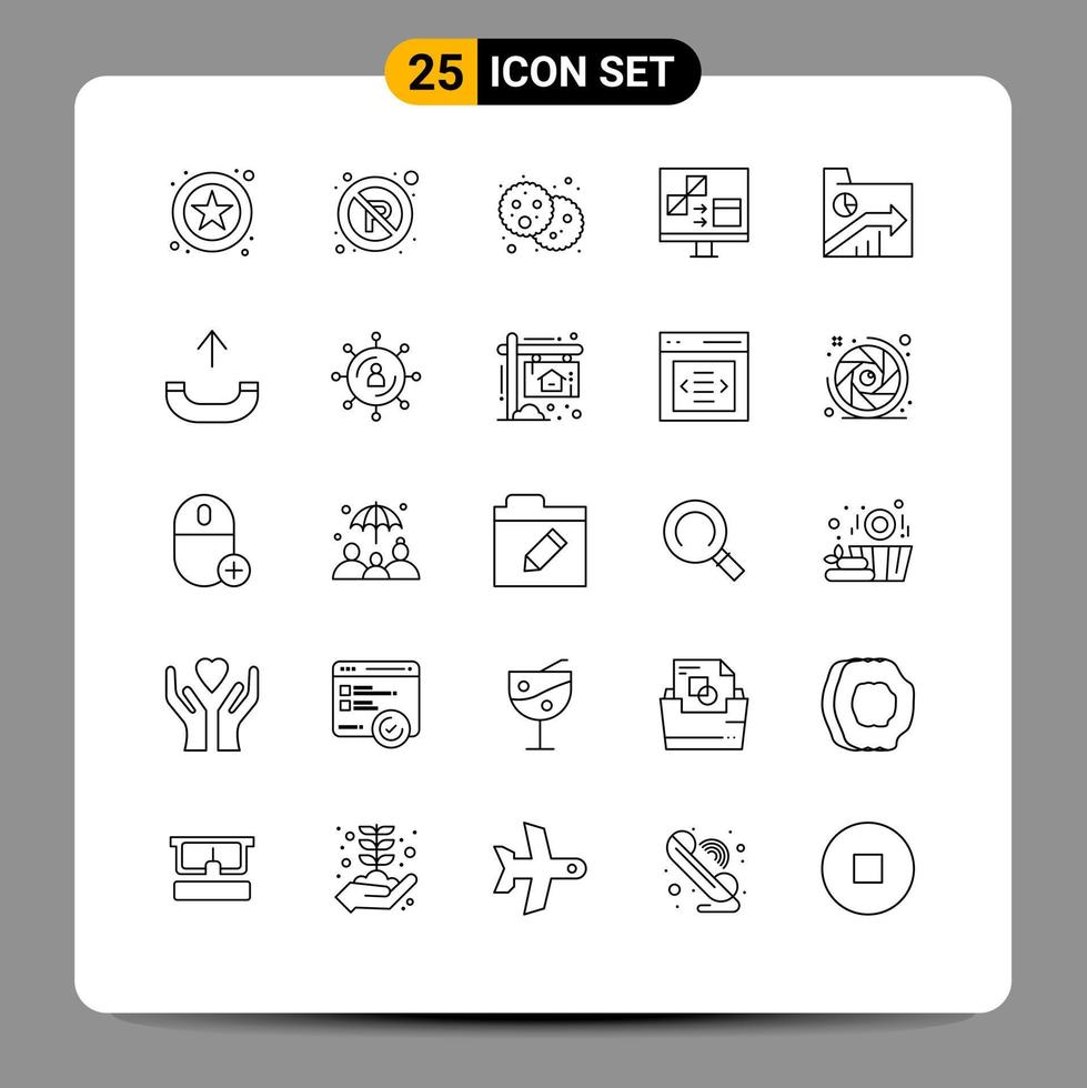 Set Of 25 Vector Lines On Grid For Data Development Food Develop Coding 4808