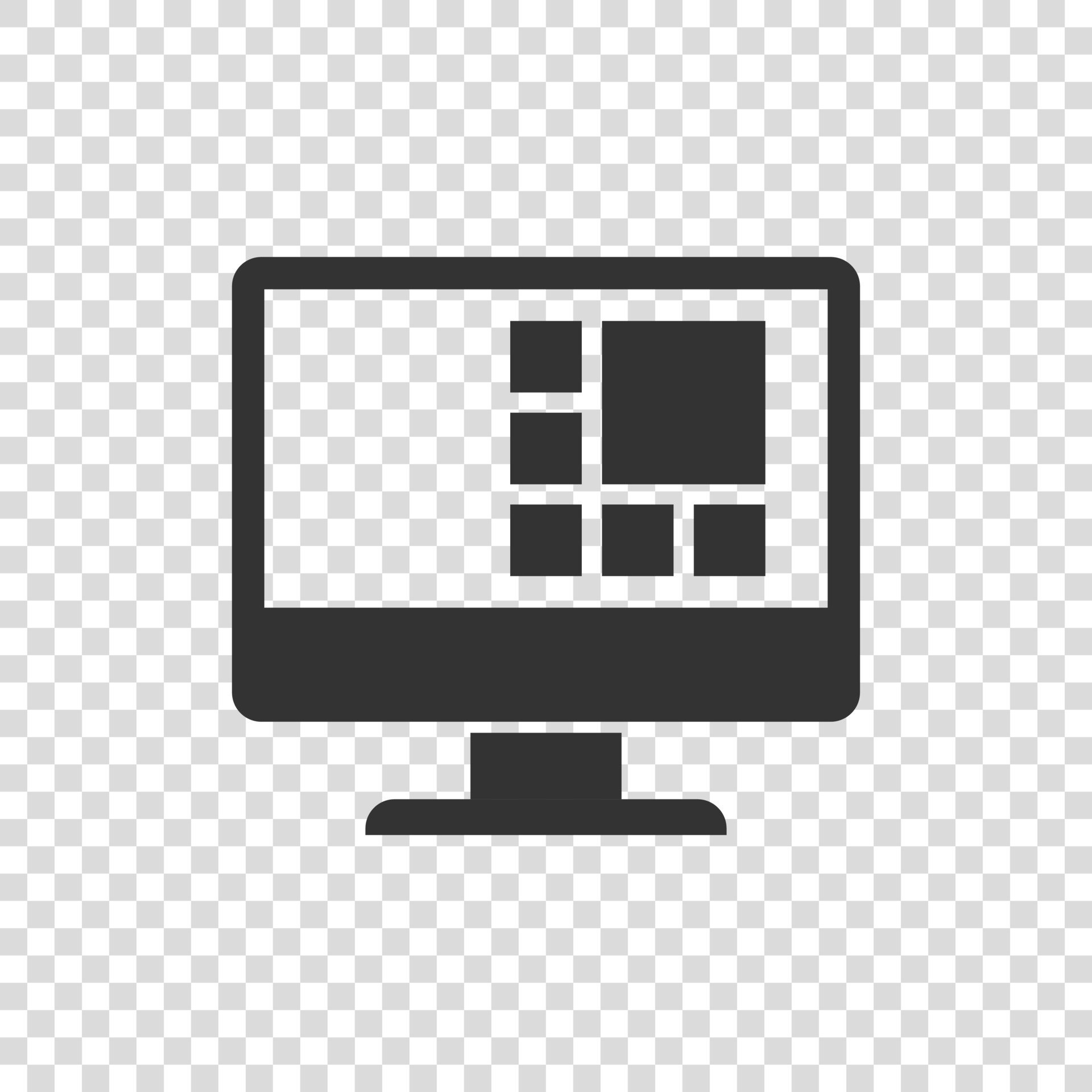 Personal computer in flat style. Desktop pc vector illustration on ...