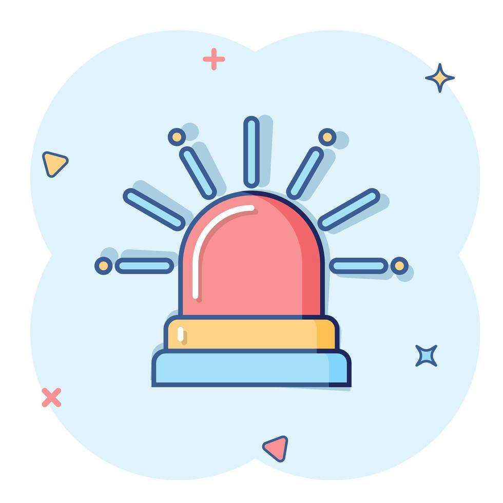 Emergency Alarm Icon In Comic Style Alert Lamp Cartoon Vector