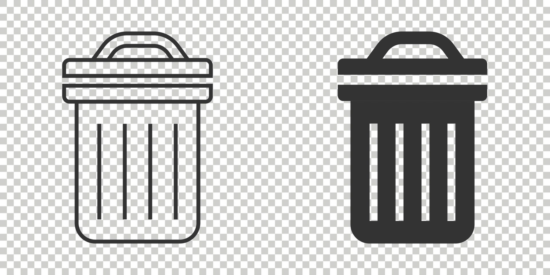 Garbage Bin Icon In Flat Style Recycle Vector Illustration On White