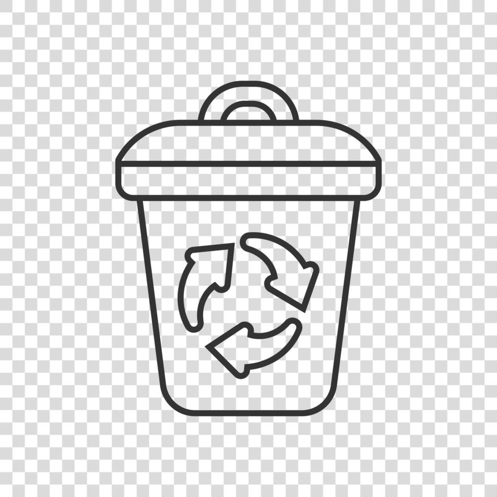 Icono De Cubo De Basura En Estilo Plano Reciclar Ilustración Vectorial