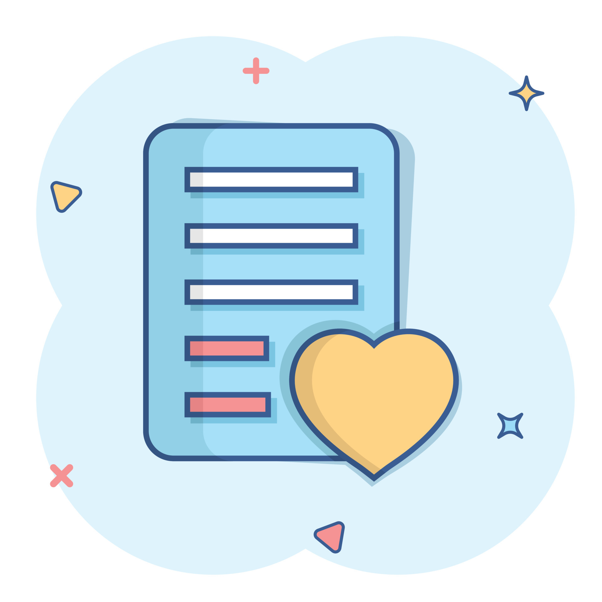 Wishlist icon in comic style. Like document cartoon vector illustration ...