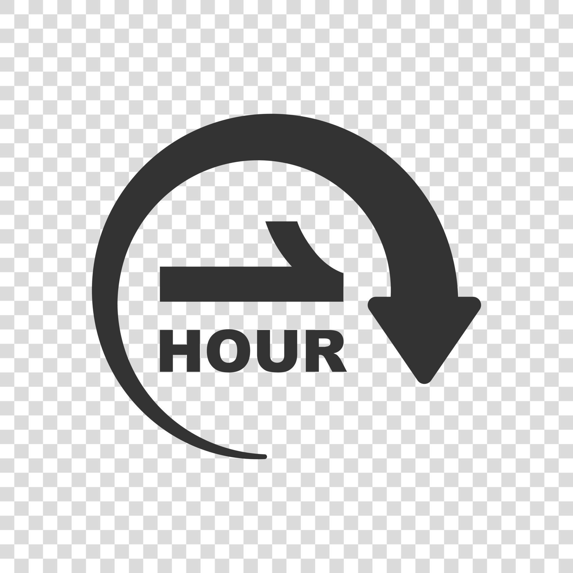 1 Hour Clock Icon In Flat Style Timer Countdown Vector Illustration On