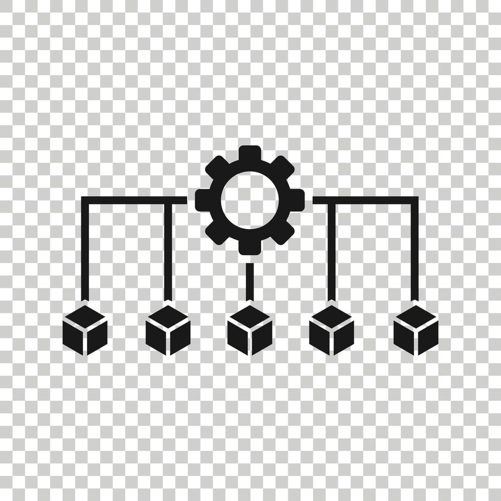 Api technology icon in flat style. Algorithm vector illustration on ...