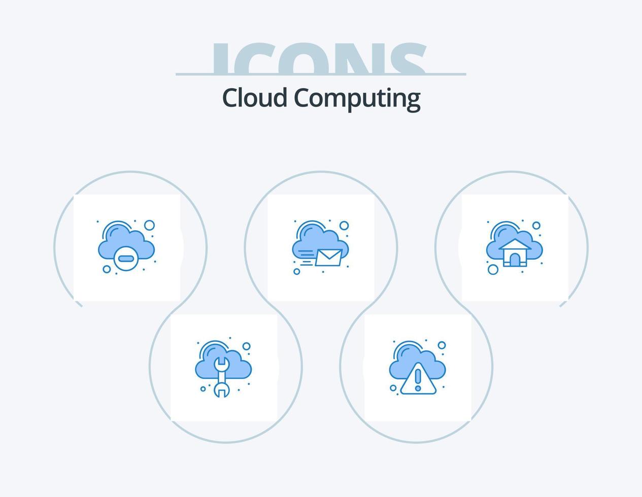 Cloud Computing Blue Icon Pack 5 Icon Design. cloud. invelop. cloud. message. cloud 16147477 ...