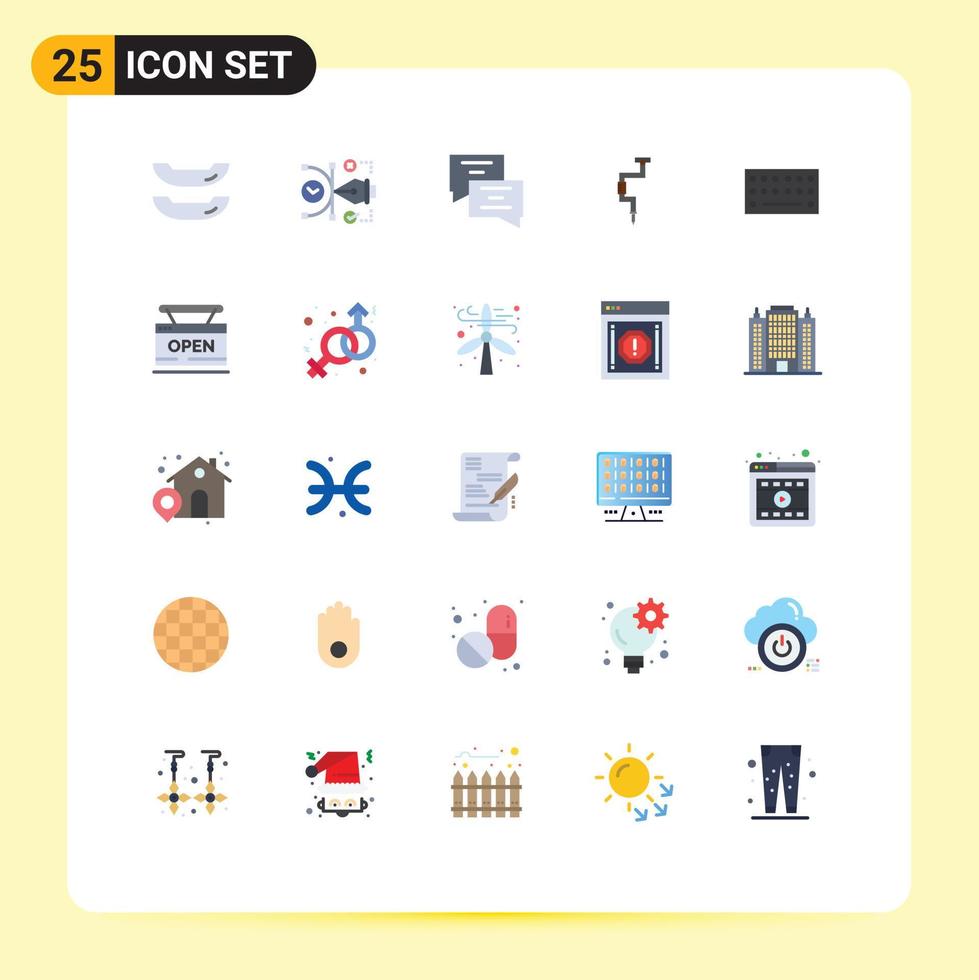 User Interface Pack of 25 Basic Flat Colors of type hardware education ...