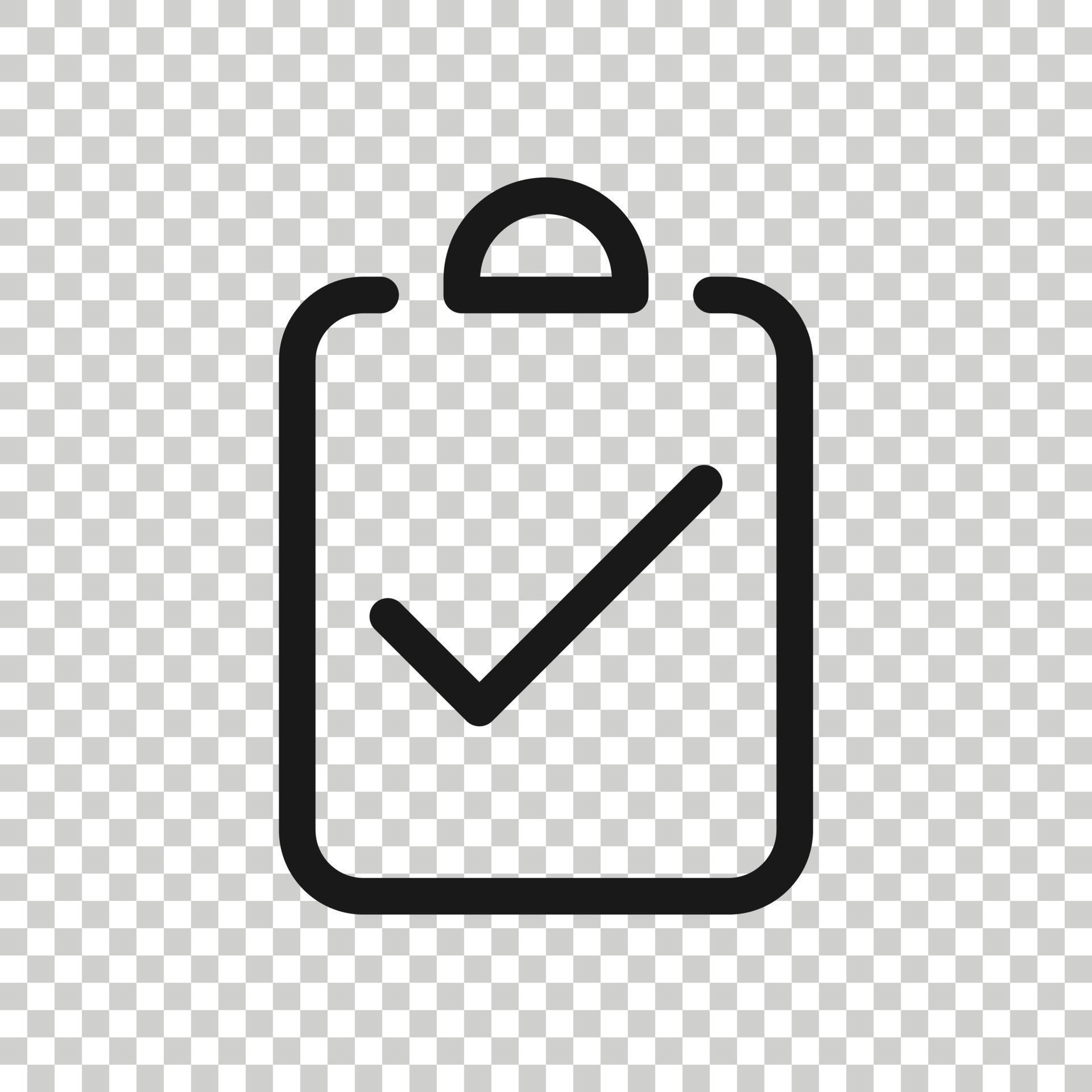 Document checkbox icon in flat style. Test vector illustration on white ...