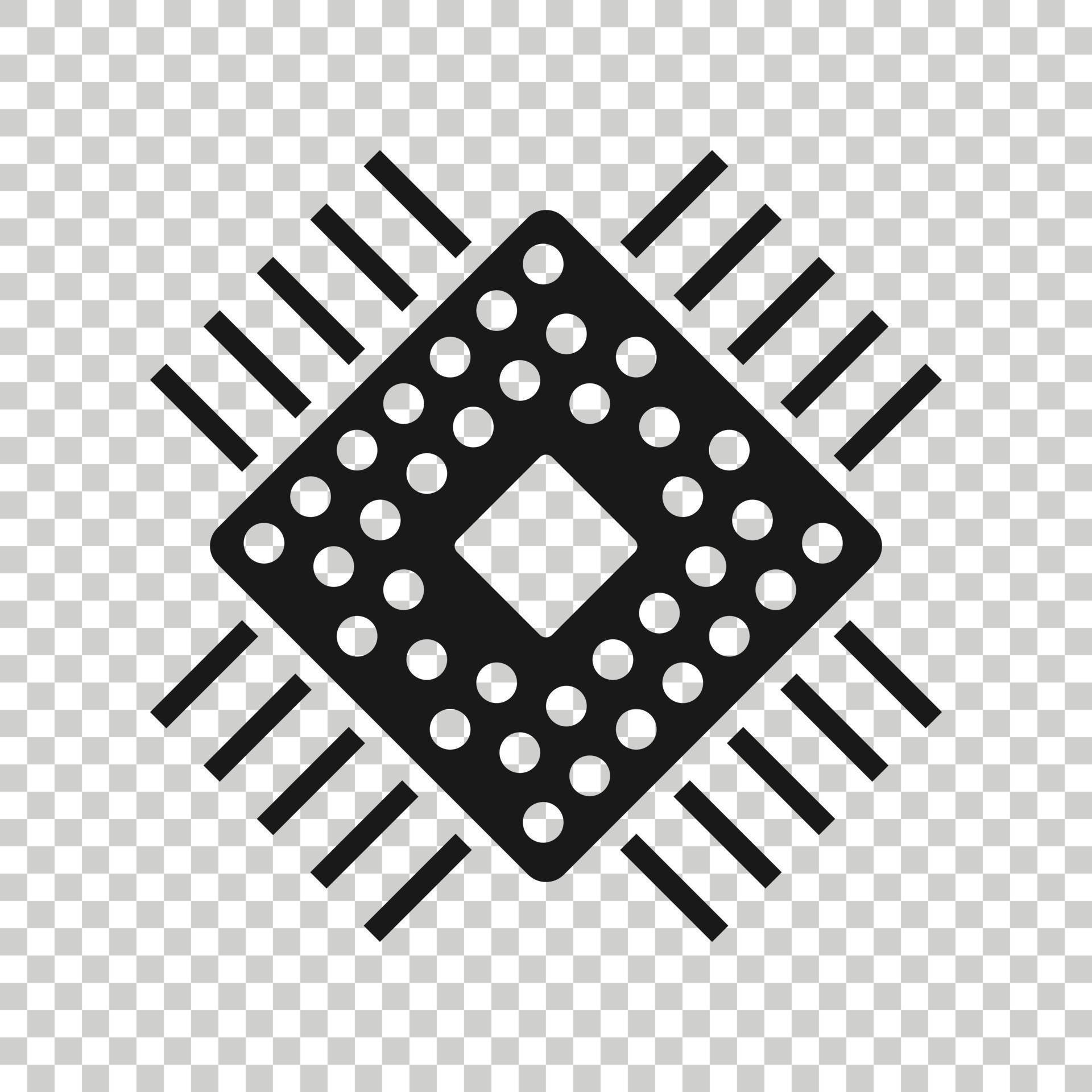 Computer cpu icon in flat style. Circuit board vector illustration on ...