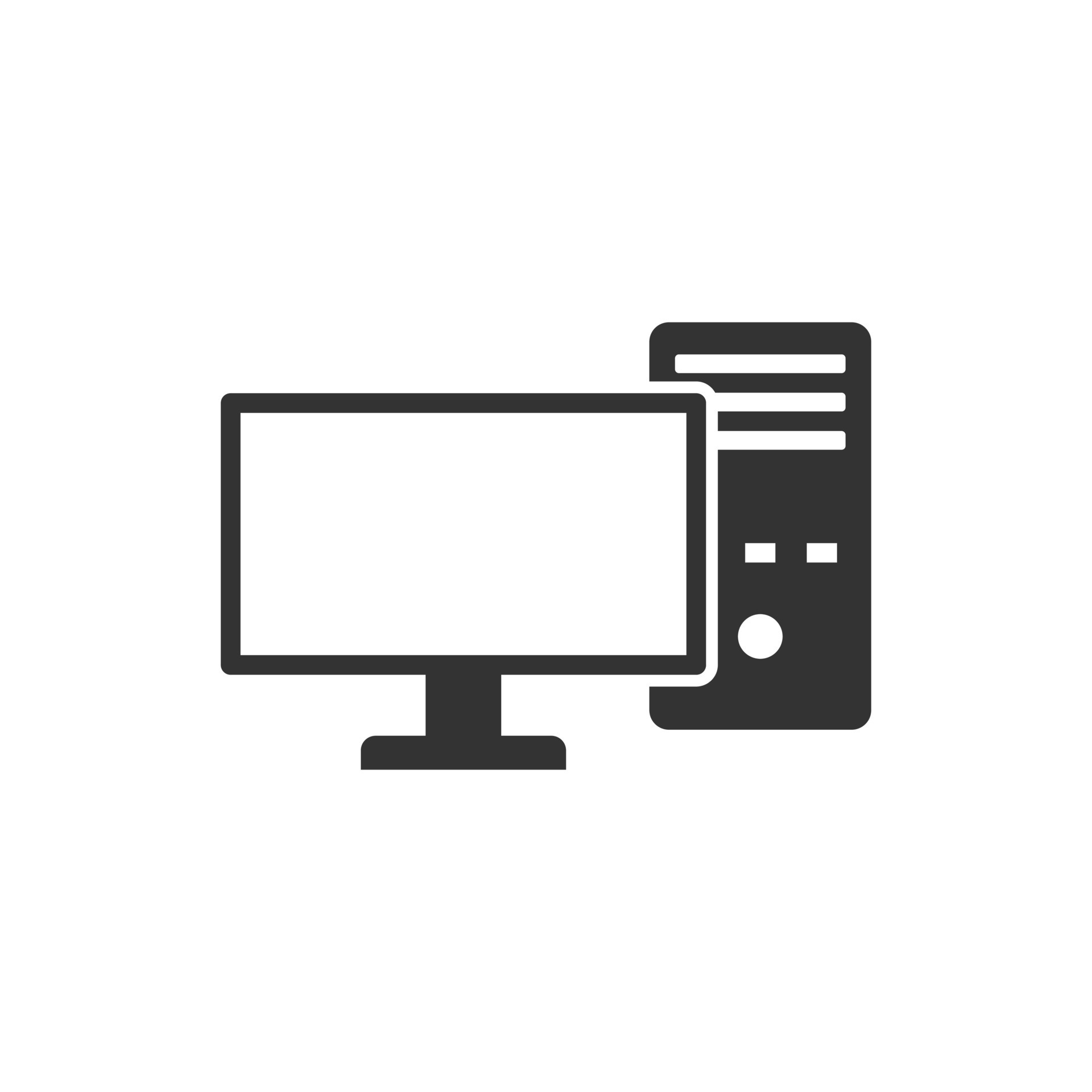 Pc computer icon in flat style. Desktop vector illustration on white ...
