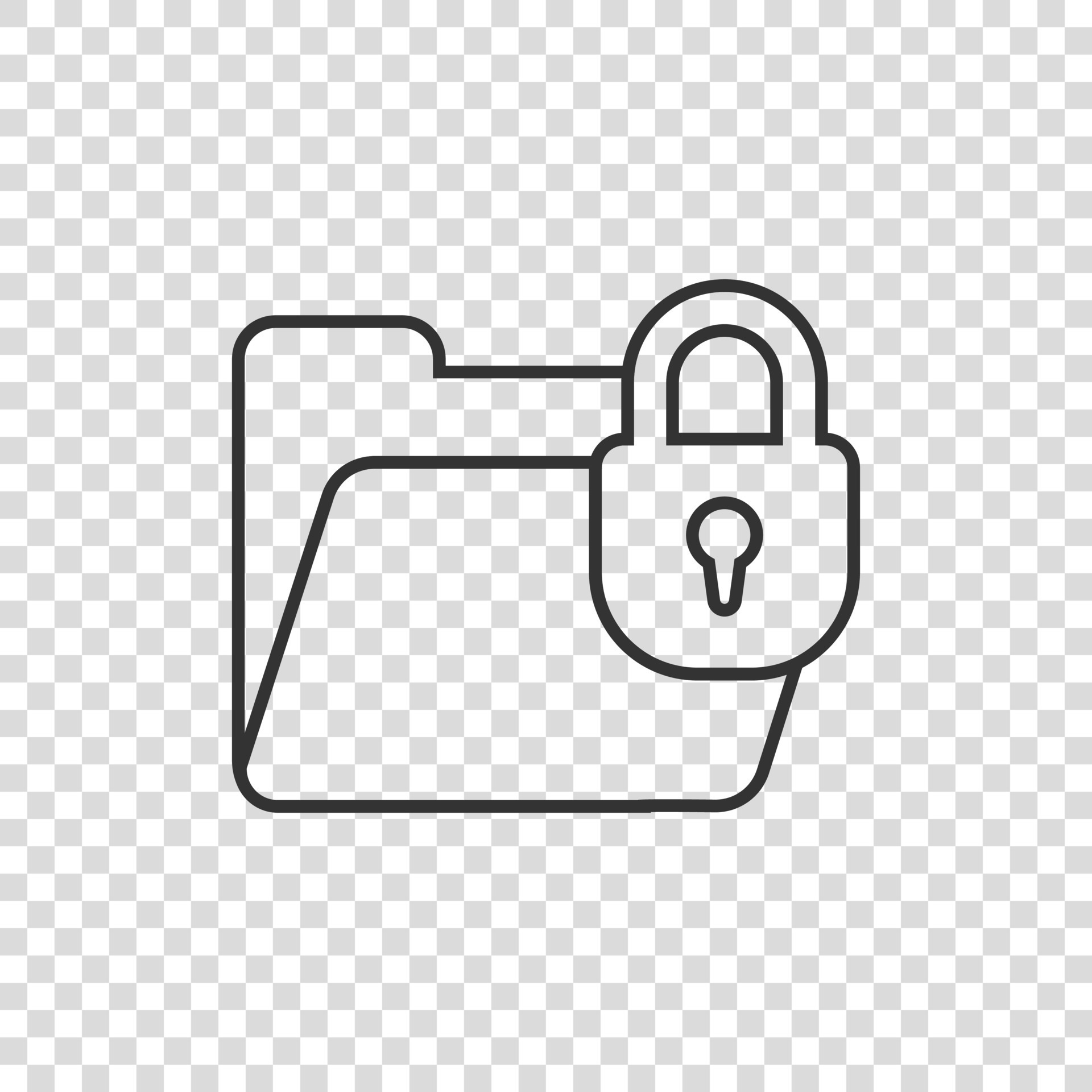 Files Folder Permission Icon In Flat Style Document Access Vector