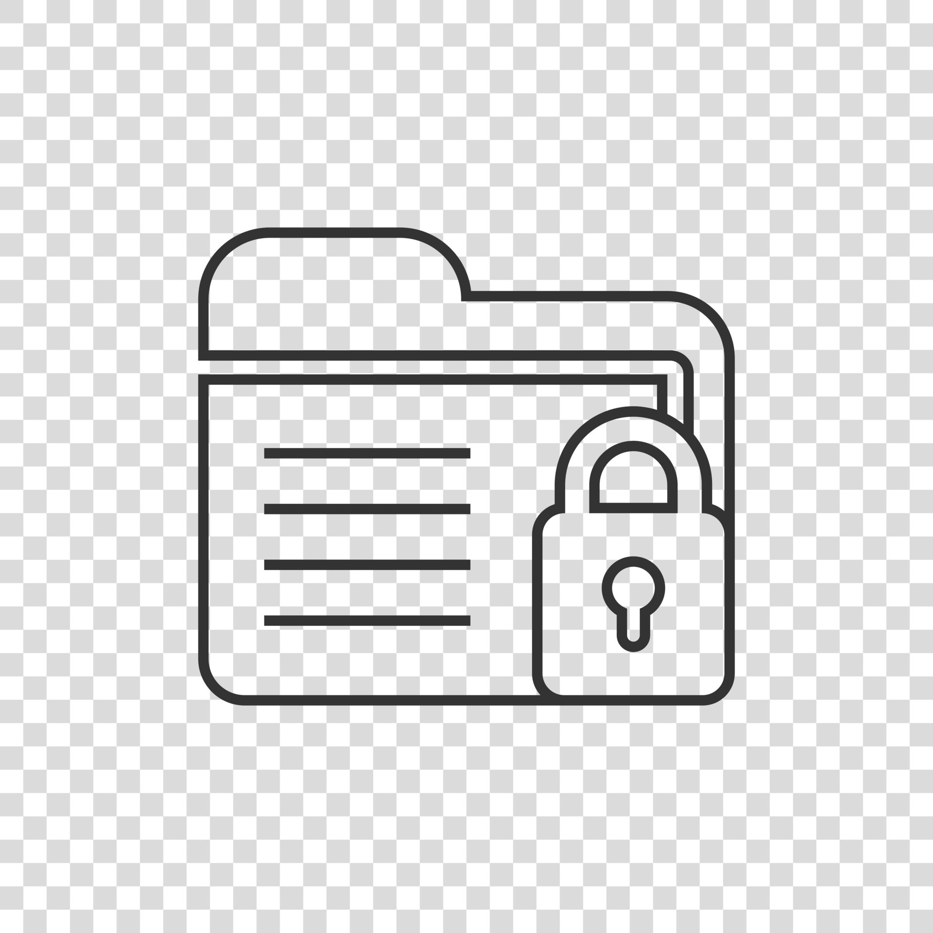 Files folder permission icon in flat style. Document access vector illustration on isolated ...