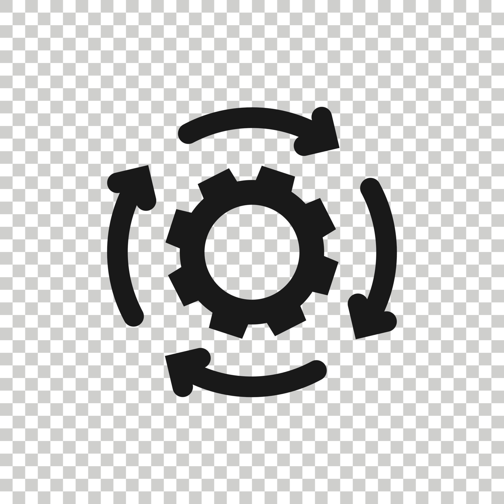 Workflow icon in flat style. Gear effective vector illustration on ...