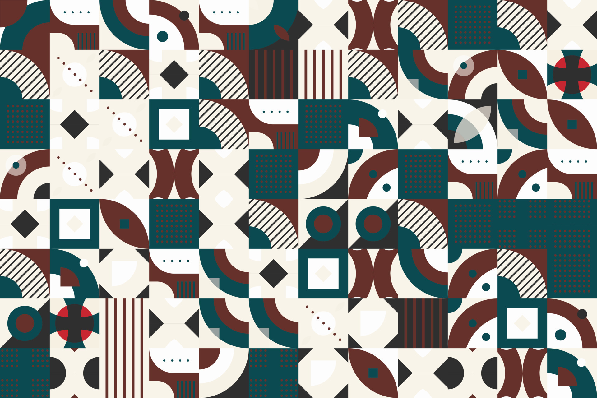 Simple Modern geometric shapes seamless pattern It consists of a ...