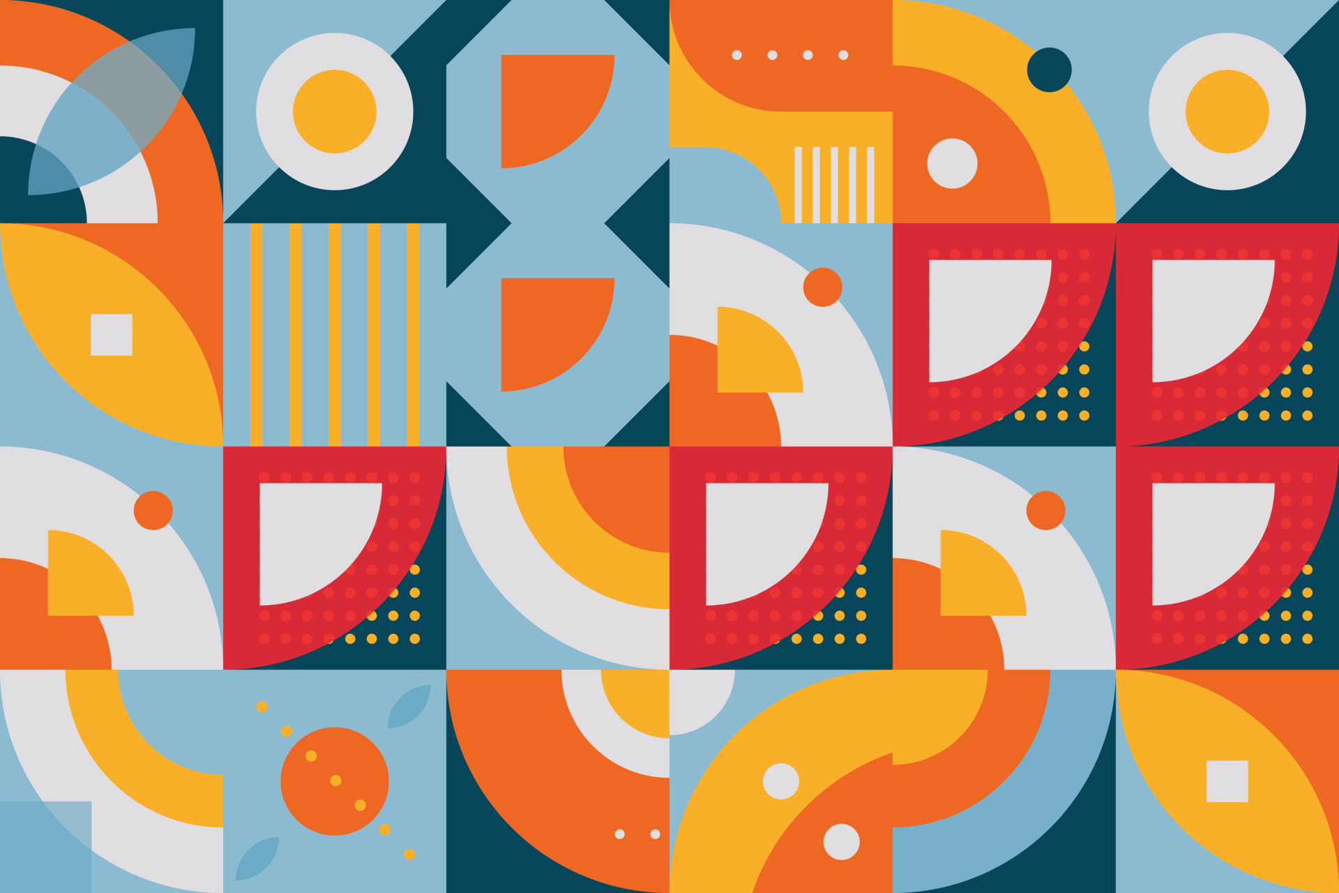Modern Geometry Shapes Vector Seamless Pattern It Consists Of A Polyhedron Such As A Circle