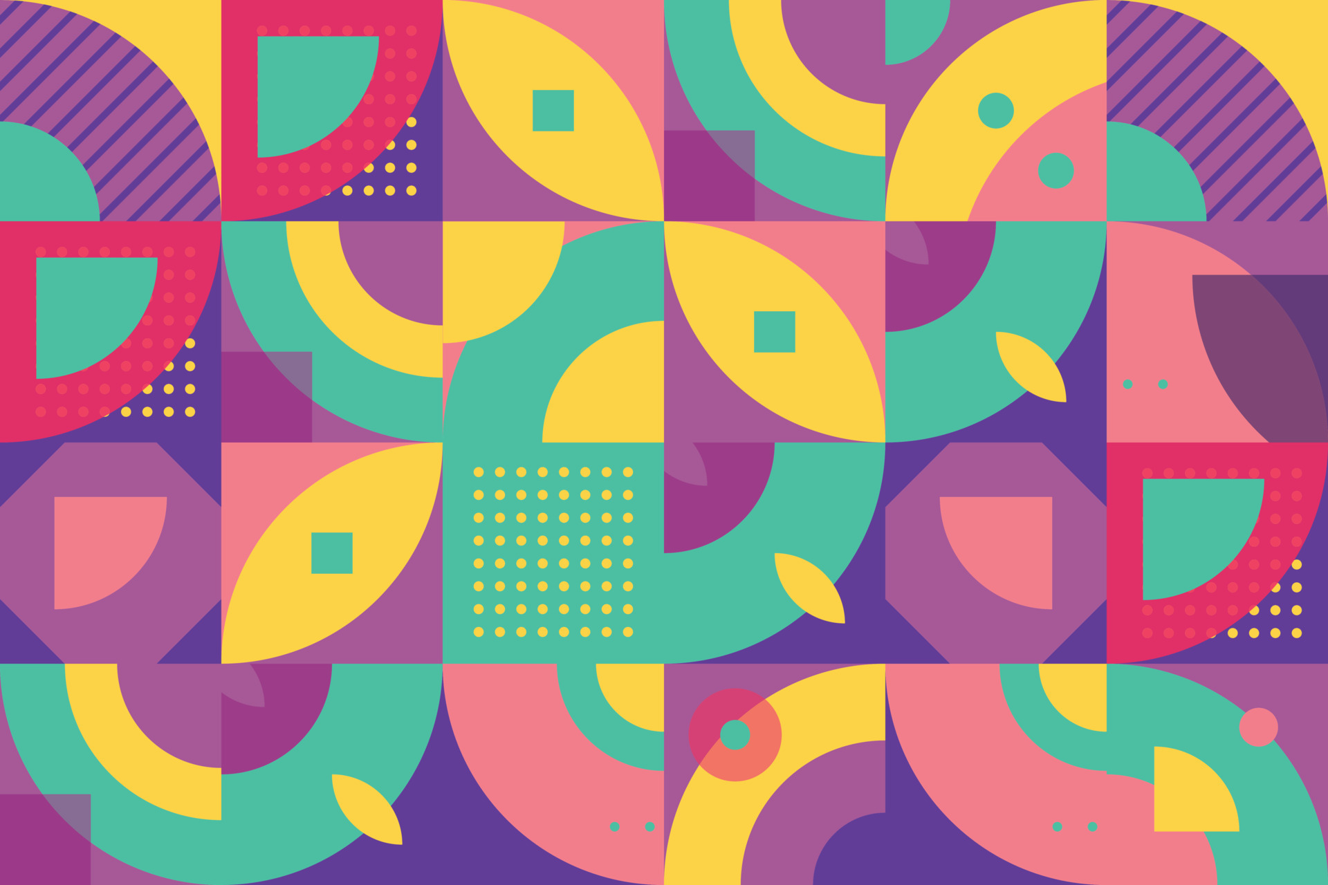 Modern Geometrical Shapes Vector Seamless Pattern It Consists Of A Polyhedron Such As A Circle