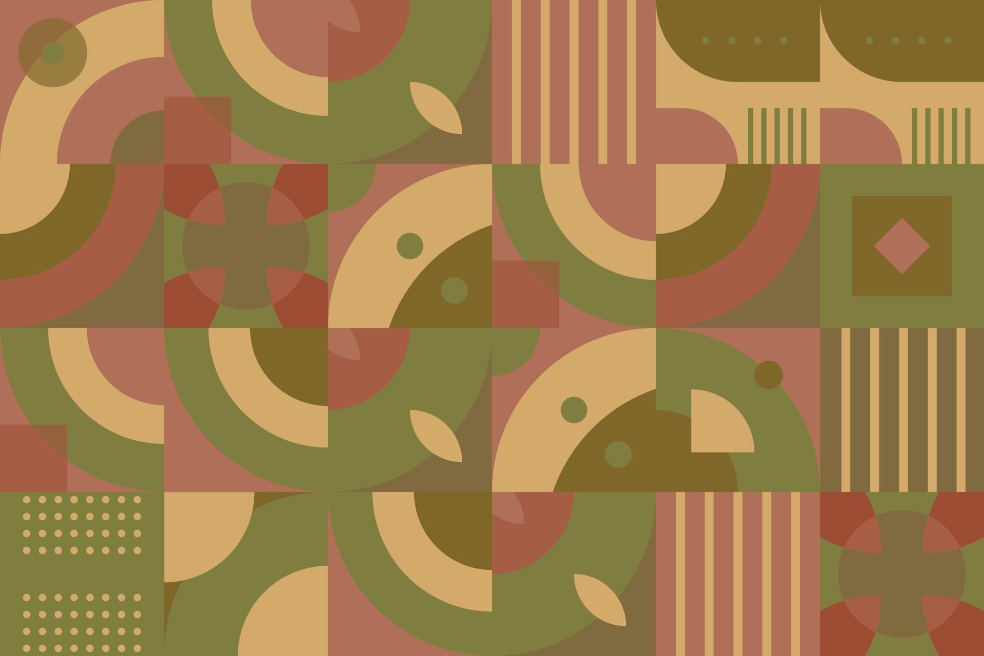 Stylish Geometry Shapes Seamless Pattern It Consists Of A Polyhedron Such As A Circle Square