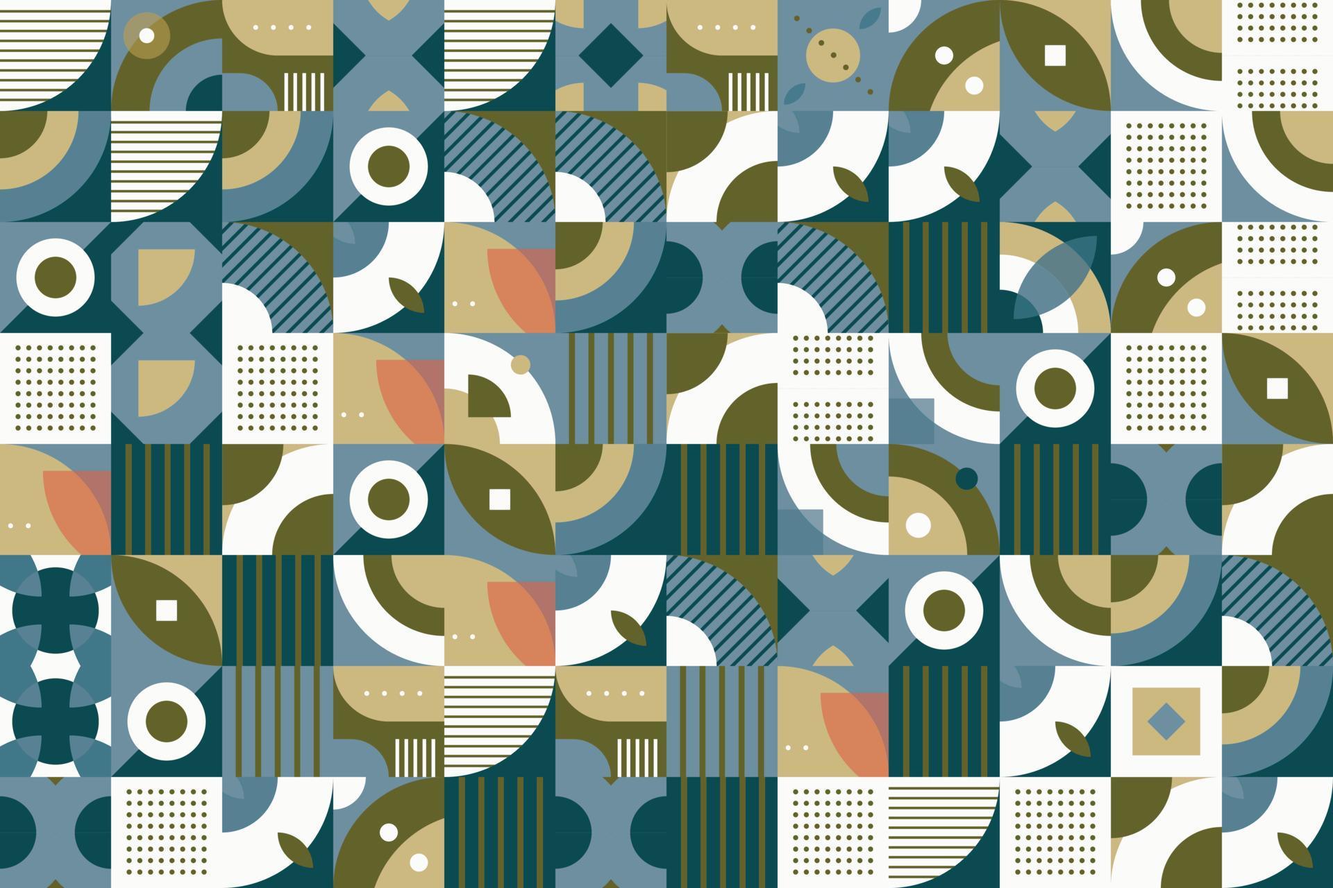 Style Modern Geometric Shapes Vector Seamless Pattern It Consists Of A Polyhedron Such As A